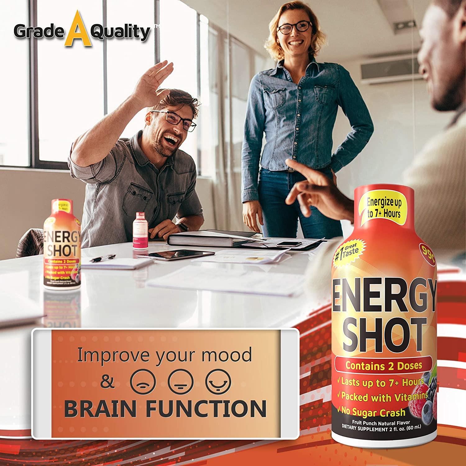 Grade A Quality Energy Drink Shot - Fruit Punch Flavor - 1.93 Fl Oz ...