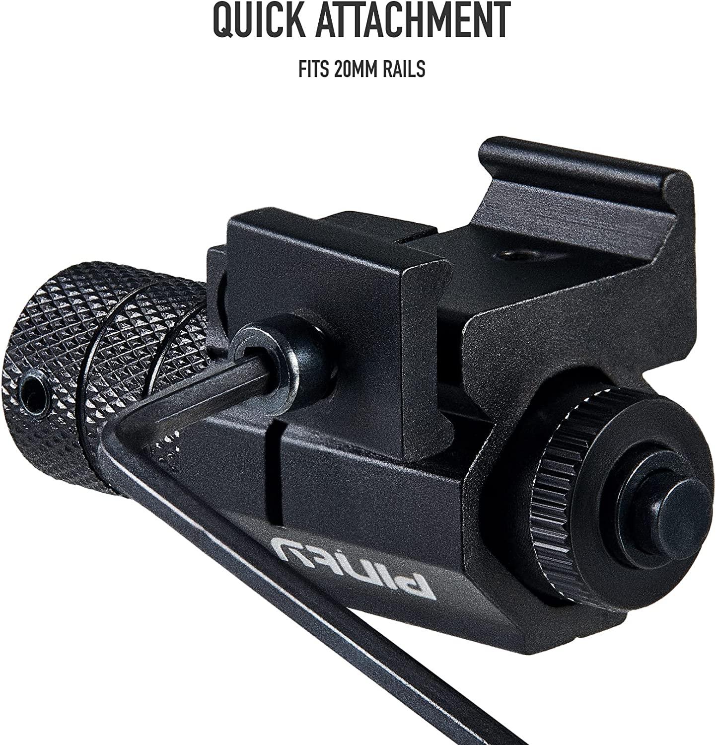 Pinty Compact Tactical Red Laser Sight with Picatinny Mount for Hunting - Bright and Easy to Use ...