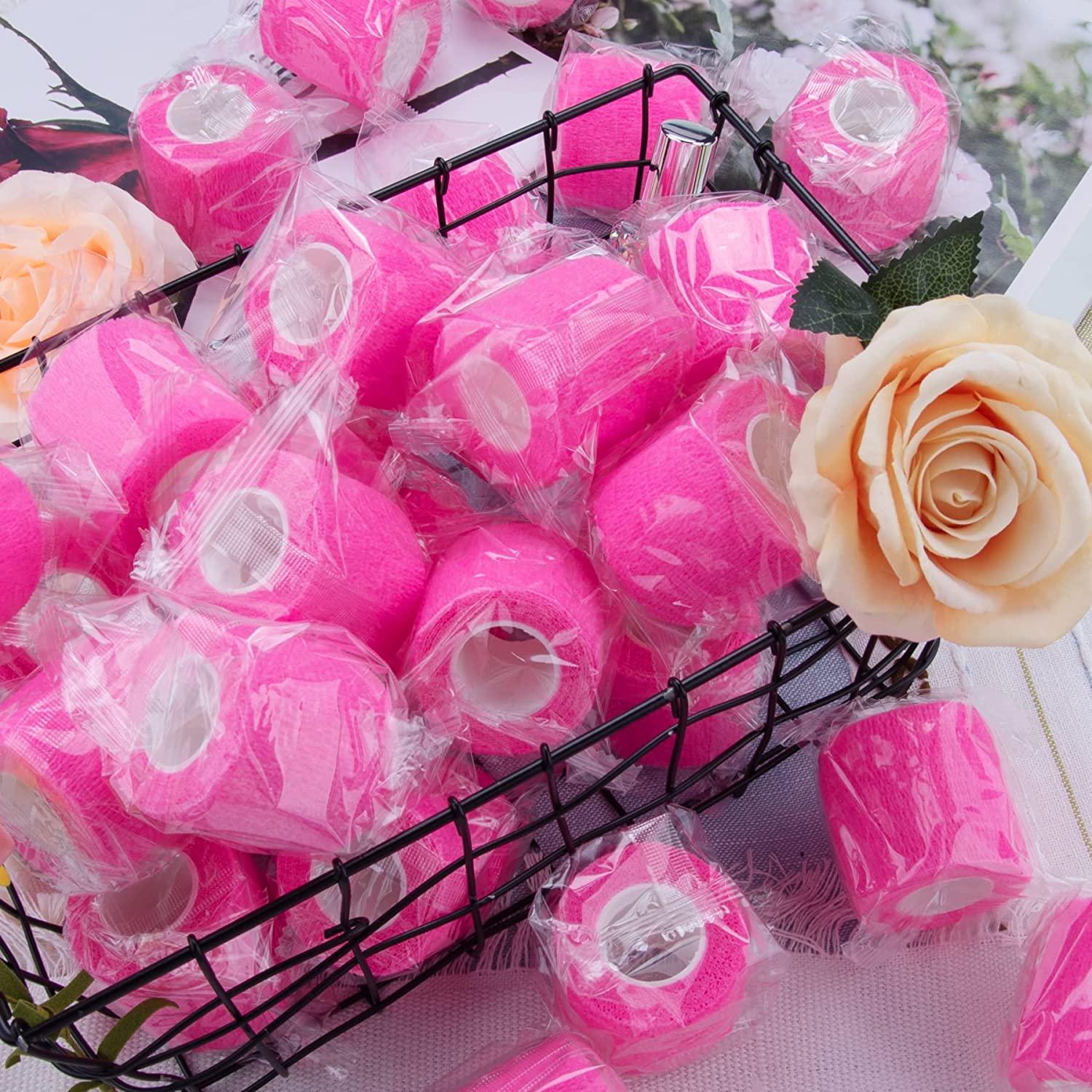 BQTQ 30 Rolls Neon Pink 2 Inch Self Adhesive Bandage Wrap for Wrist ...