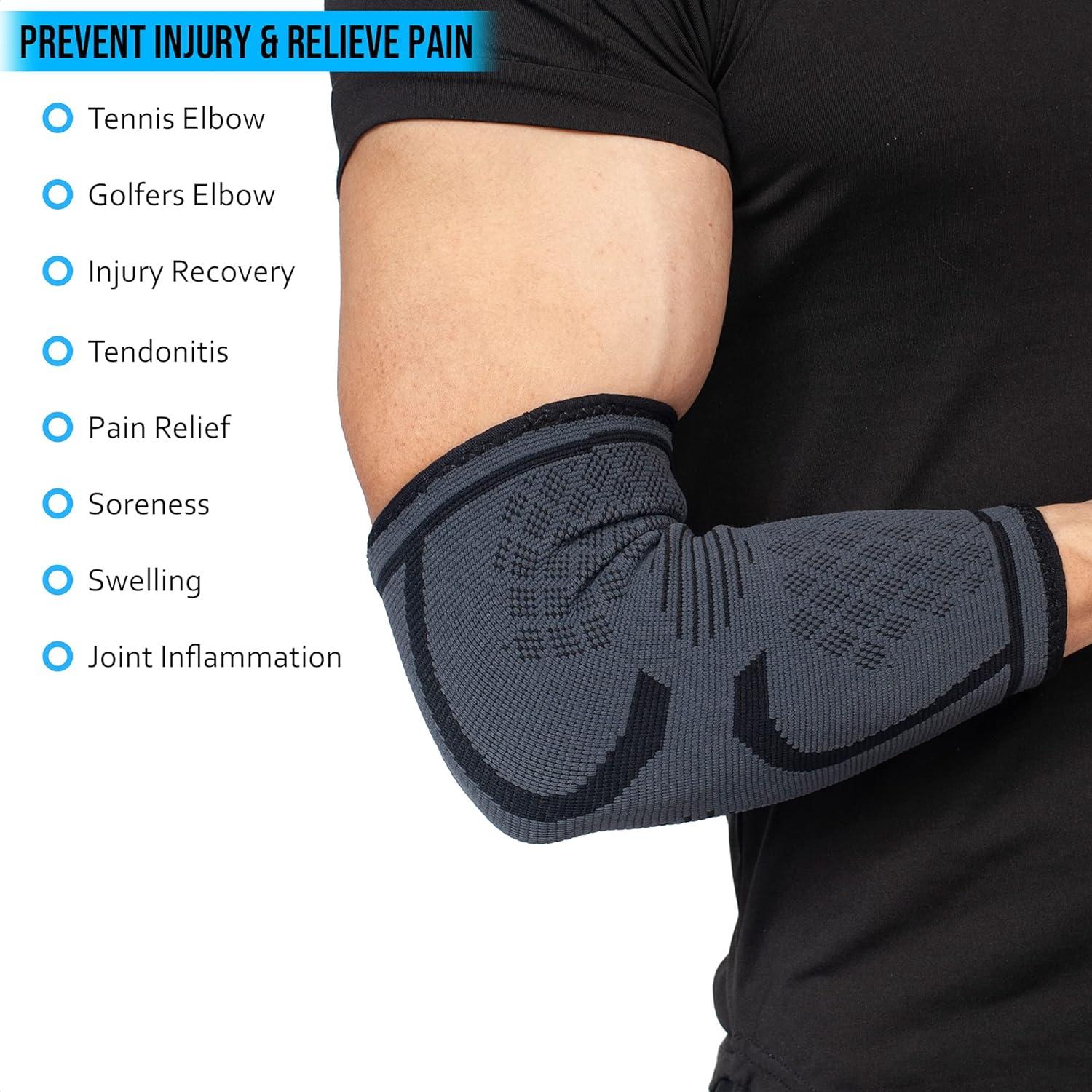 360 RELIEF Compression Elbow Brace Sleeve for Men and Women | Joint ...