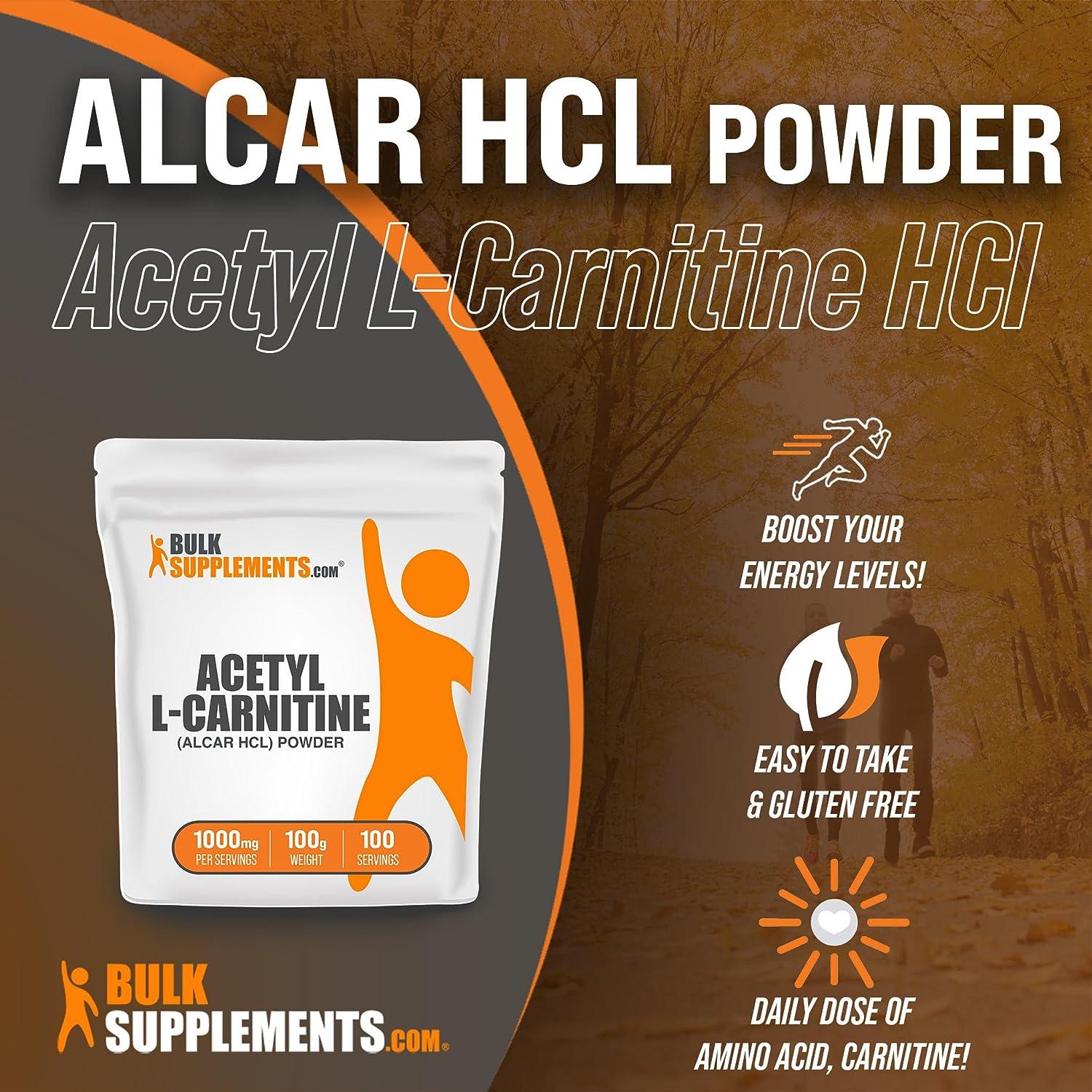 ALCAR HCl Powder - Acetyl L-Carnitine Supplement for Energy & Focus ...