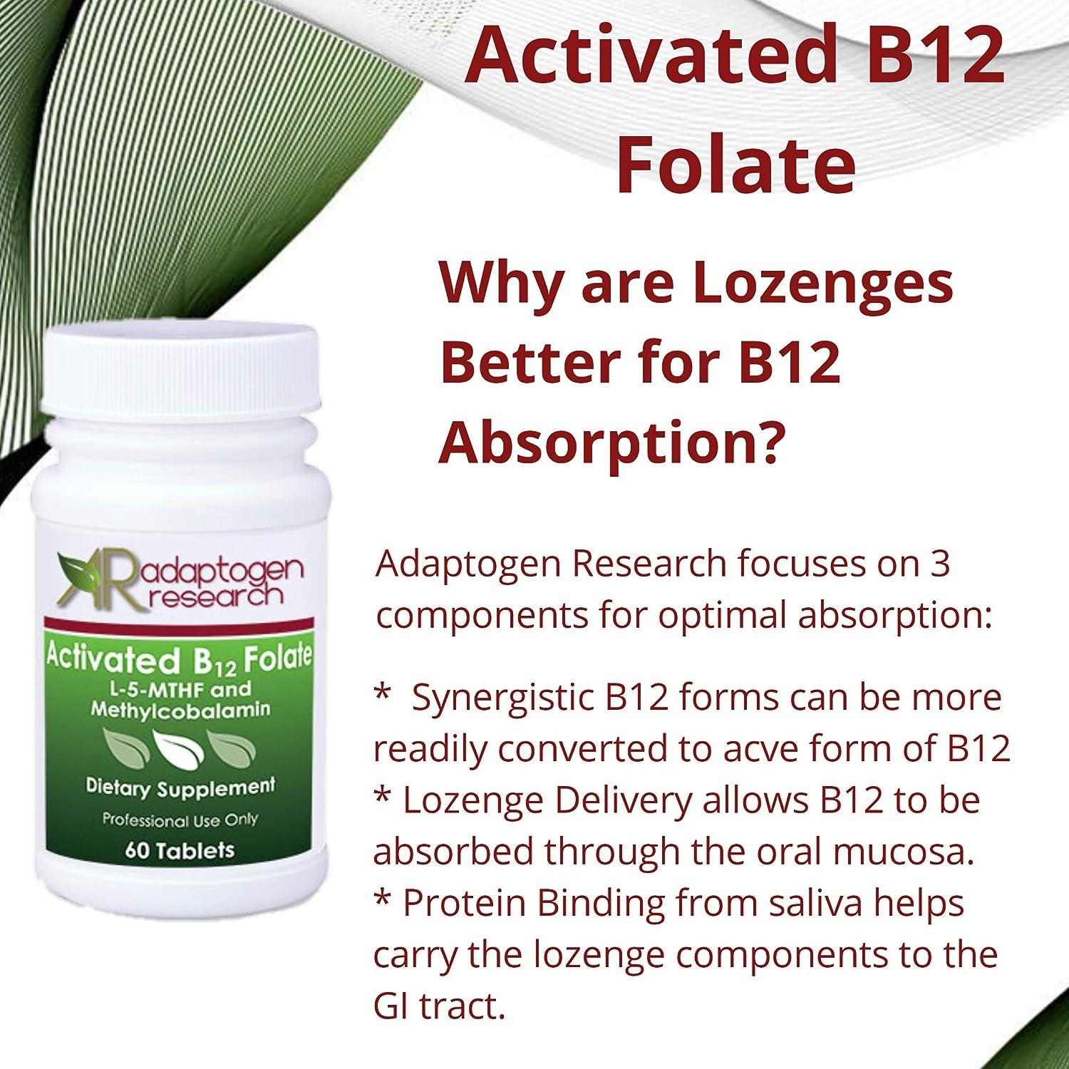 High Potency Activated B12 Folate Lozenges | Methylcobalamin Metafolin ...