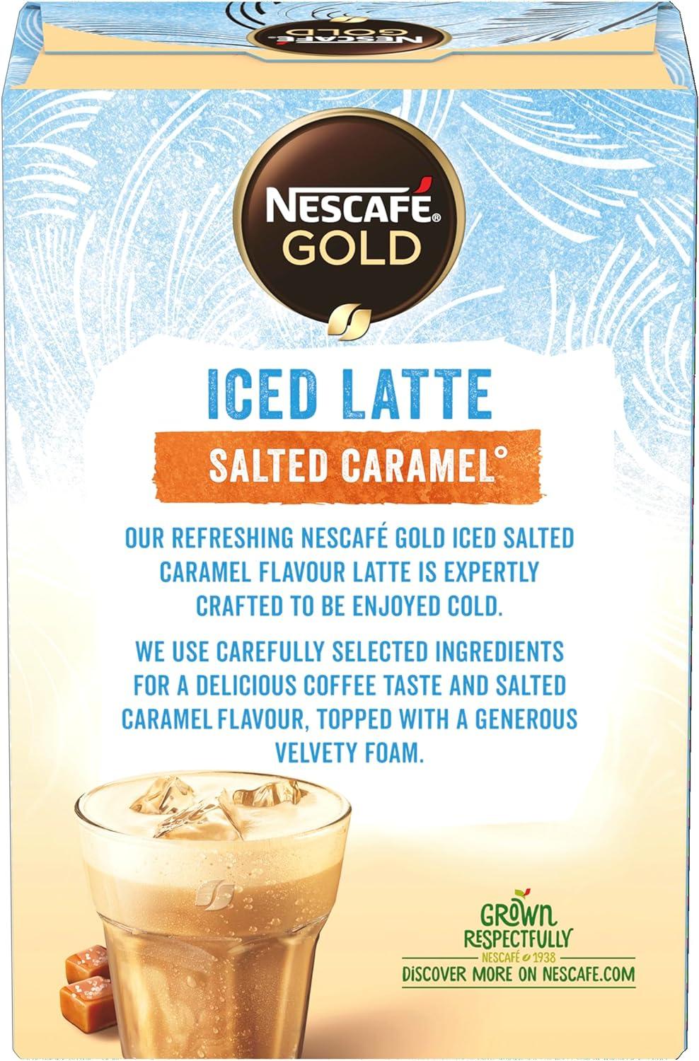 Nescafe Iced Latte Salted Caramel Instant Coffee 7 x 14.5g Sachets 100% ...