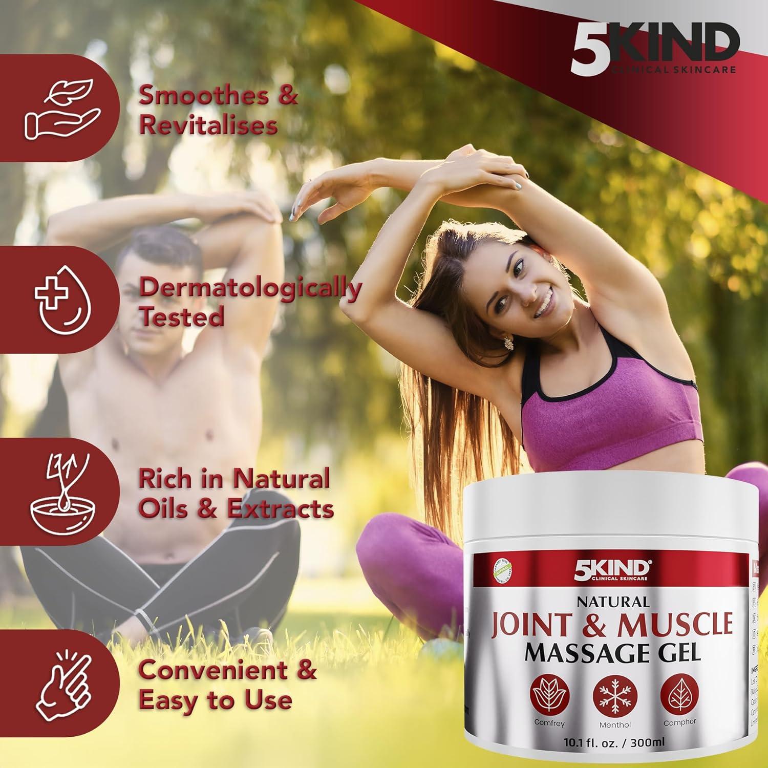 5kind Natural Joint & Muscle Cooling Gel 300ml with Camphor, Comfrey ...