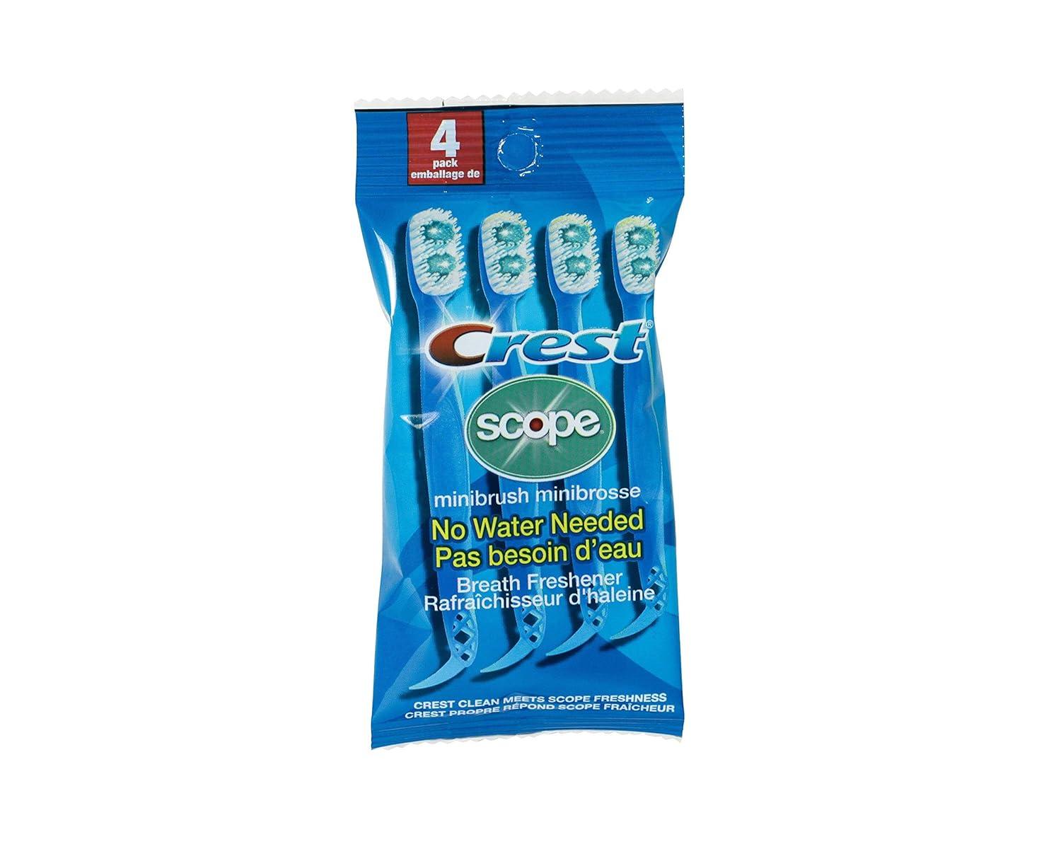 Crest Scope Mini Brushes - Disposable Toothbrushes with Toothpaste and ...