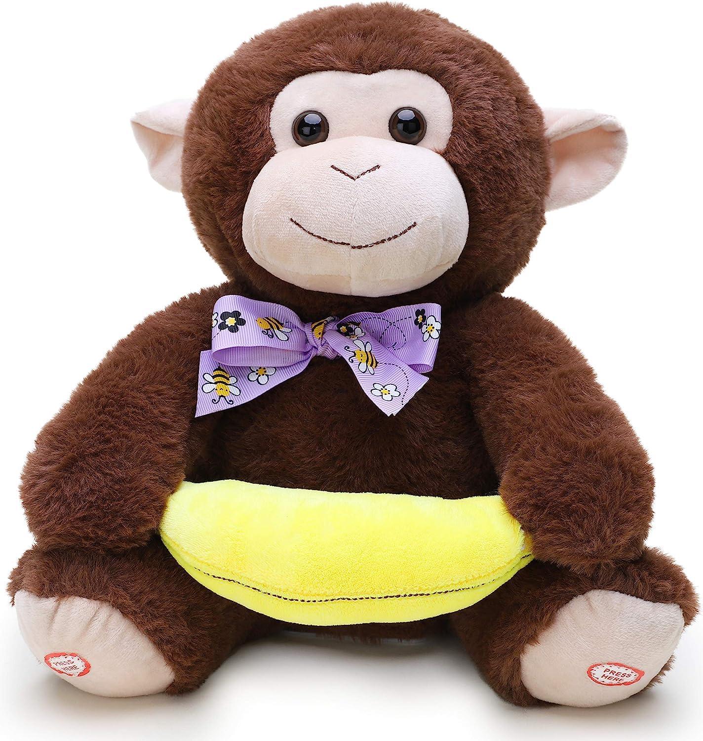 30cm Peekaboo Monkey Plush Toy - Animated Singing Toy with Movable Ears ...