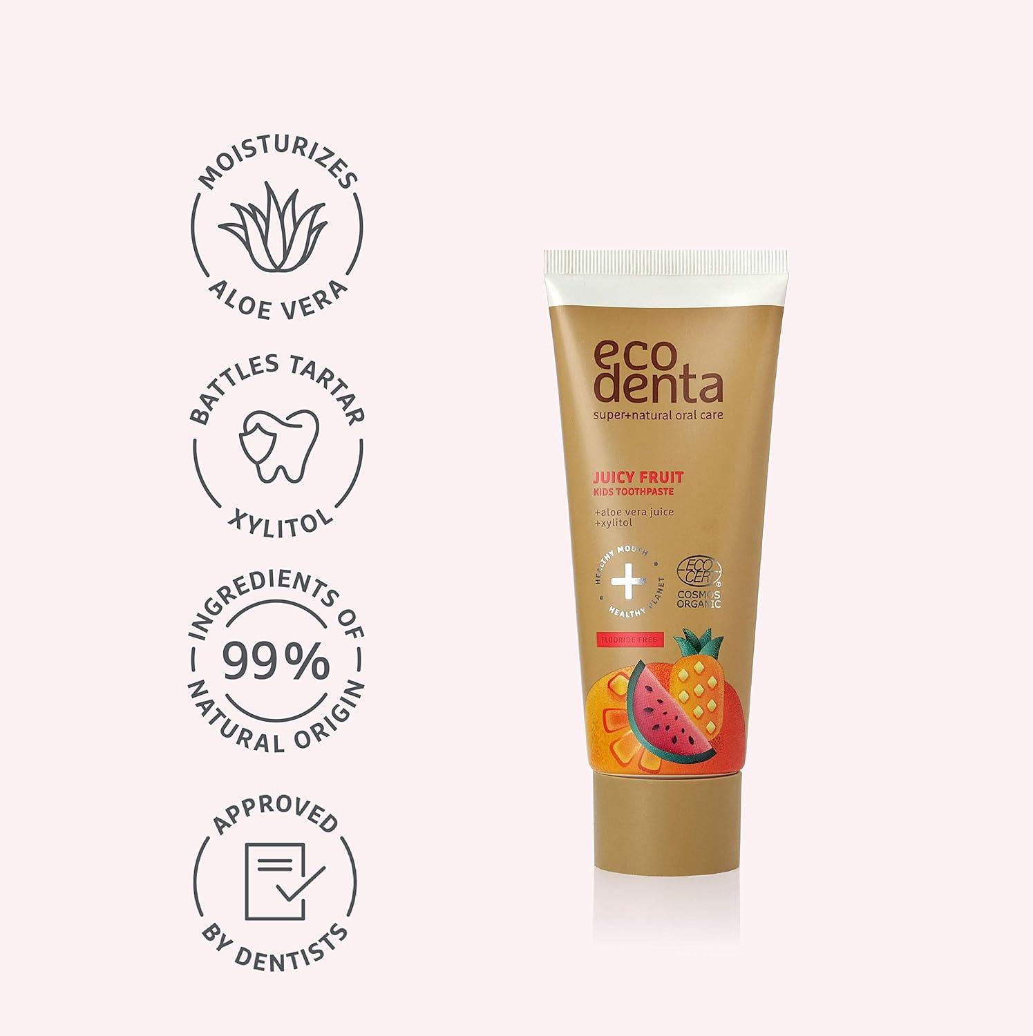 Ecodenta Kids Fluoride-Free Organic Juicy Fruit Toothpaste 75ml ...