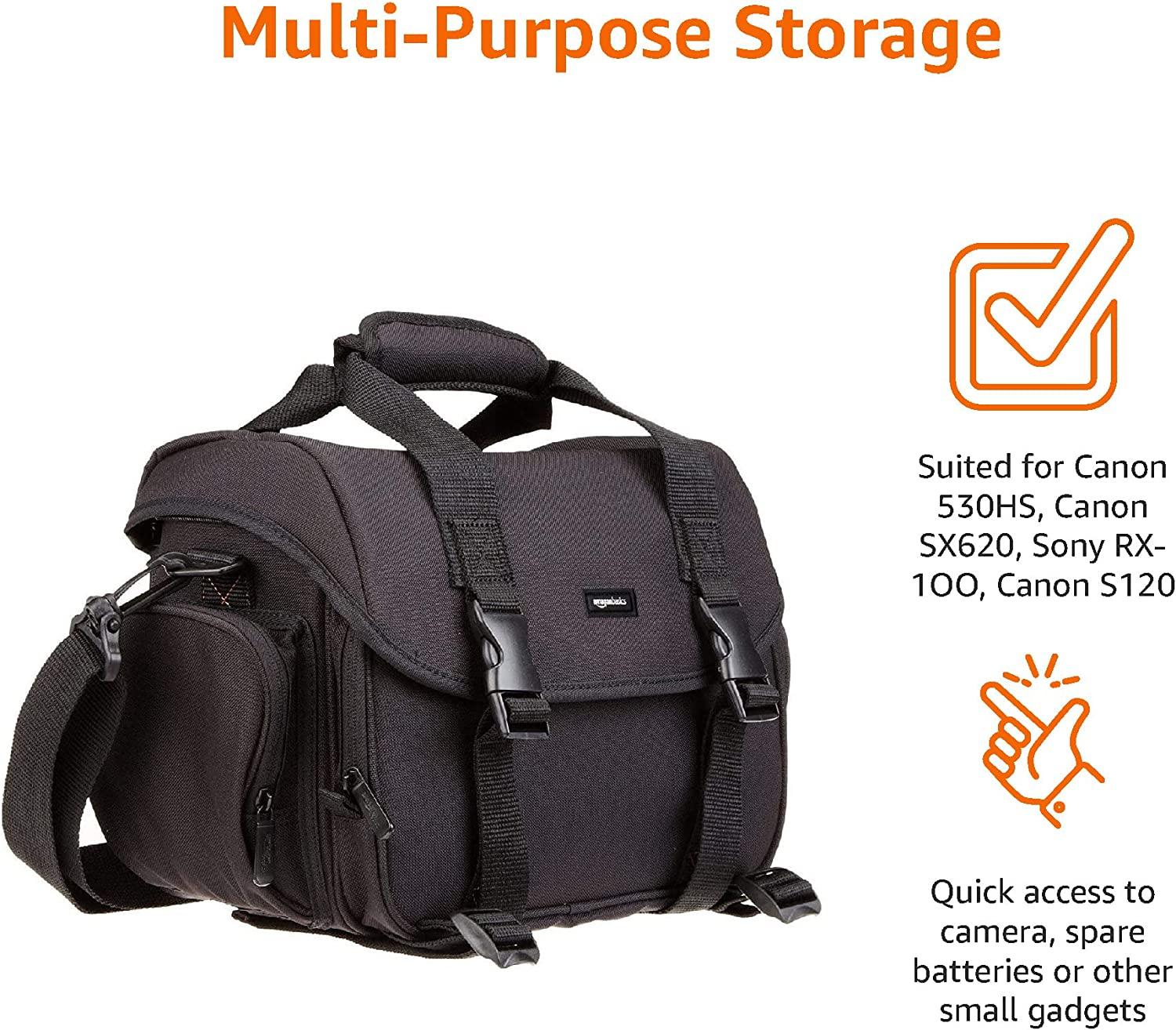 Amazon Basics Large DSLR Gadget Bag with Gray Interior - 1-Pack | Buy ...