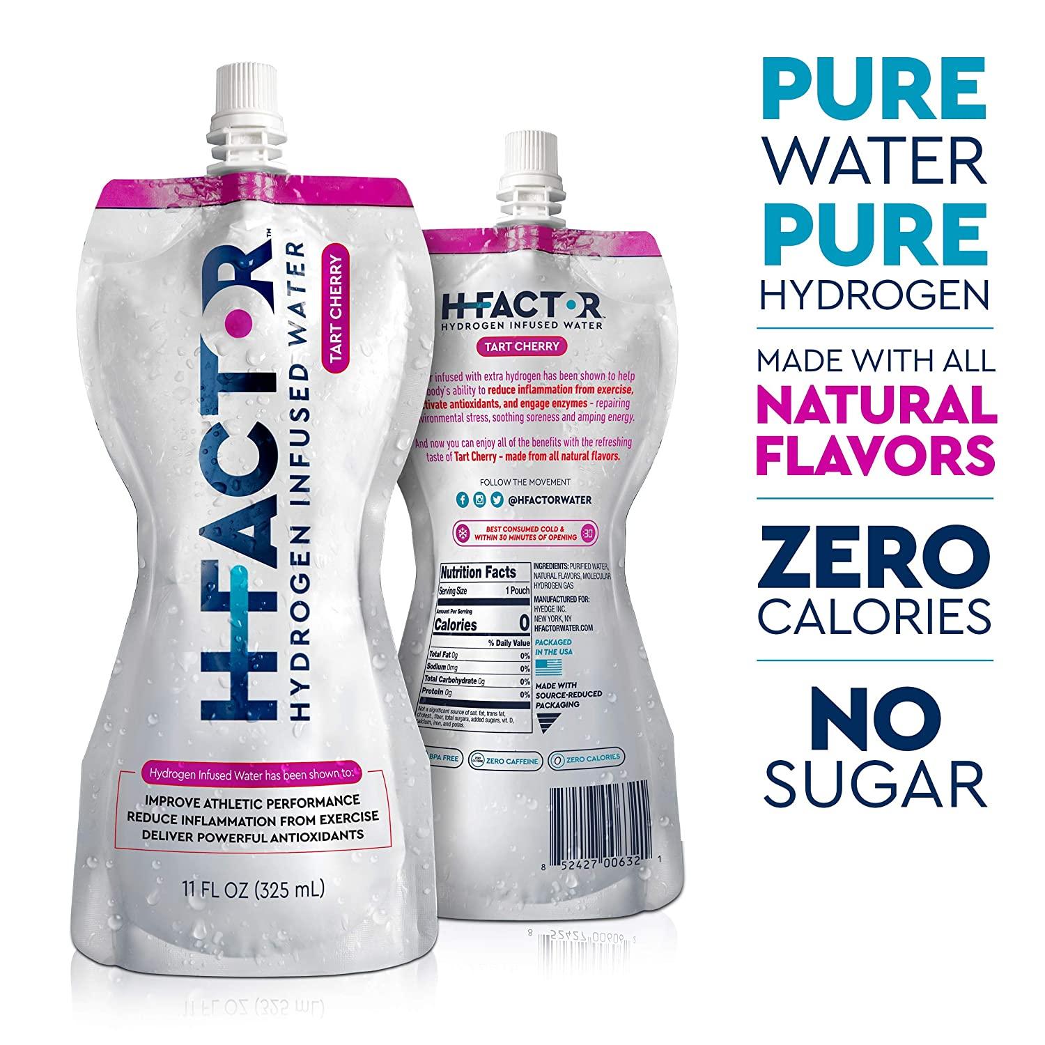 H Factor Tart Cherry Infused Hydrogen Water - Natural Pre/Post Workout Recovery, Supports ...