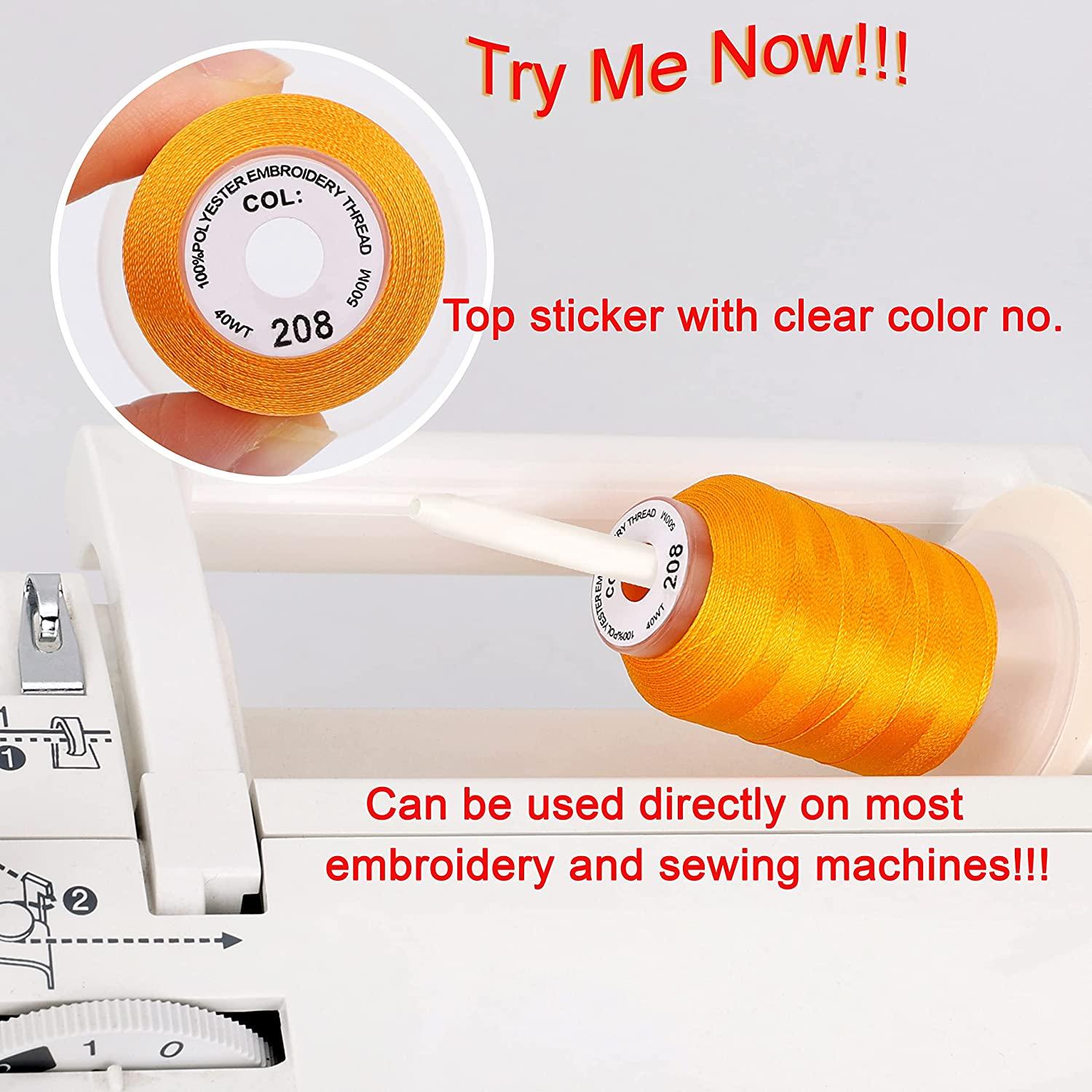 Brother 40 Colors Polyester Embroidery Thread Kit - 500M Spools | Buy ...