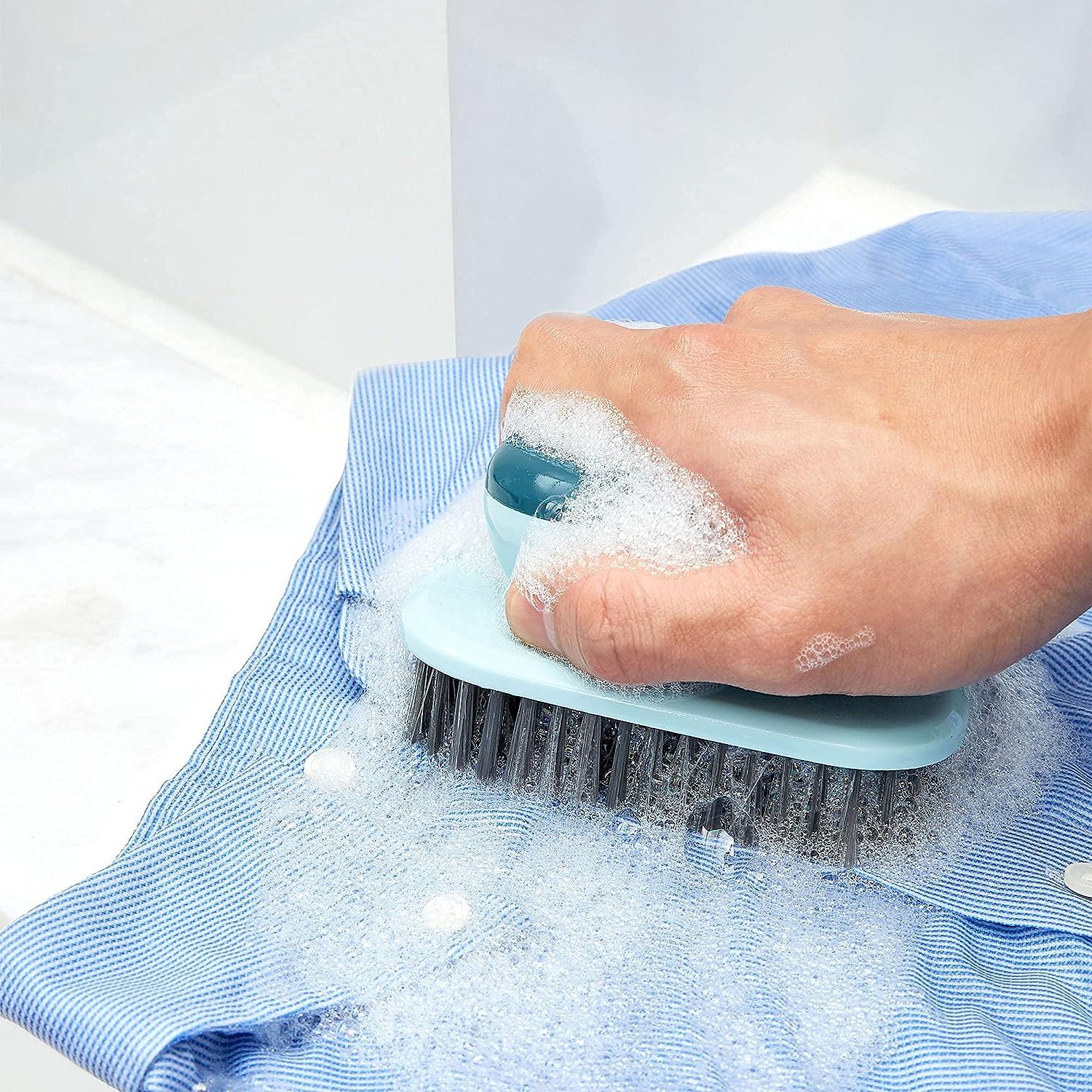 Laundry & Shoe Cleaning Brush Set - Pack of 2 Blue Brushes for Stains ...
