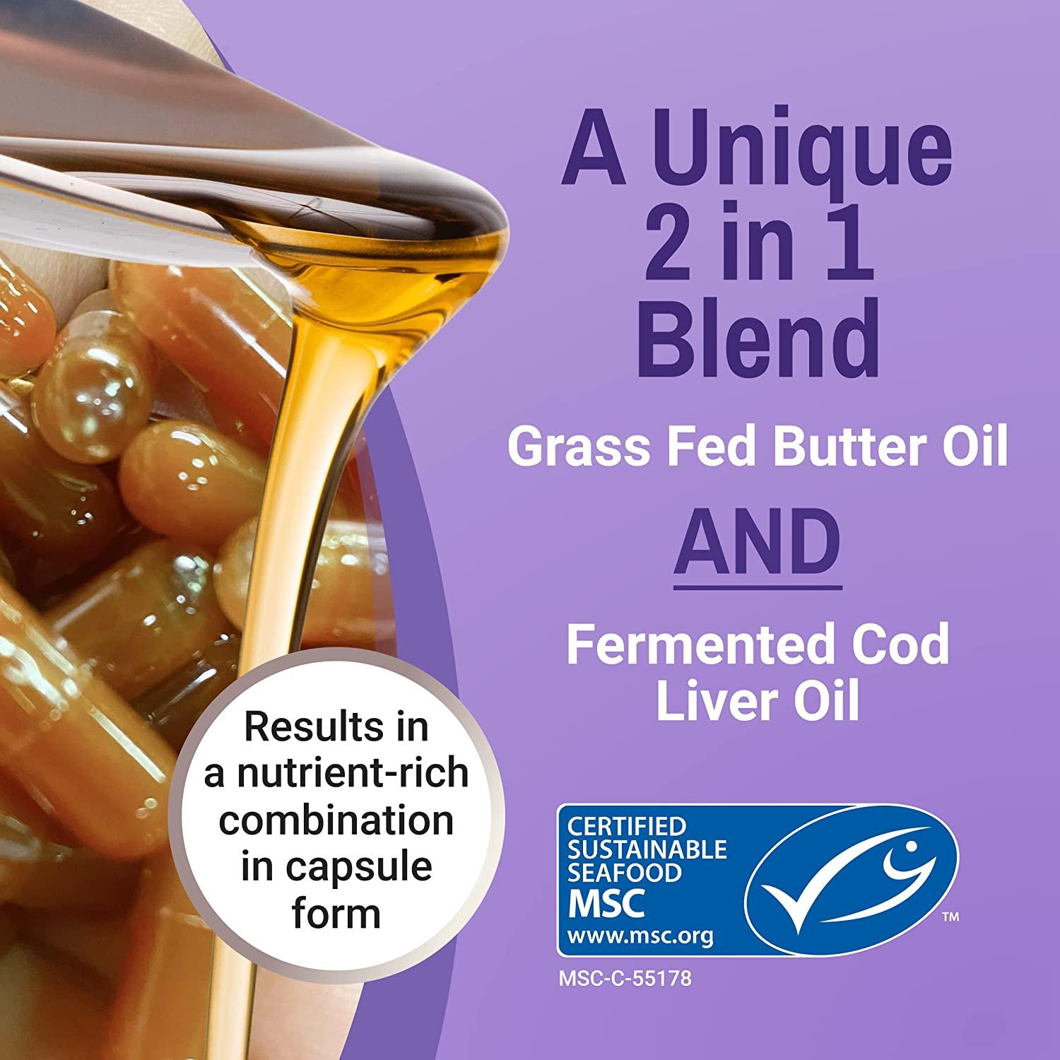 Green Pasture Blue Ice Royal Butter Oil/Fermented Cod Liver Oil Blend ...