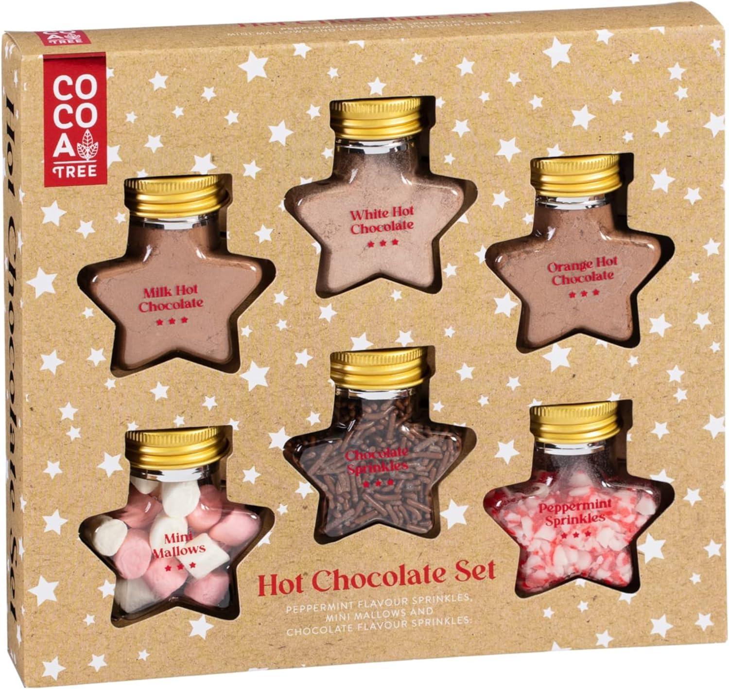 Deluxe Hot Chocolate Kit Gift Set - 6 Flavoured Chocolate Jars with ...