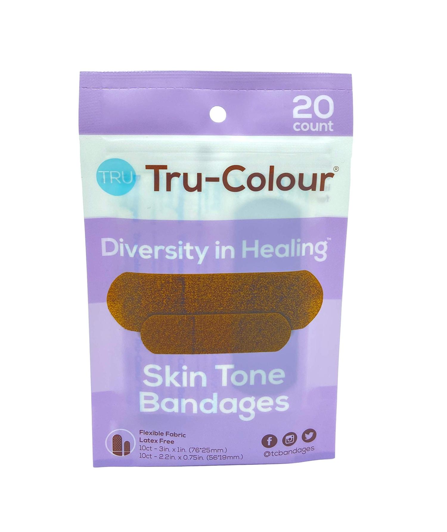 Tru-Colour Skin Tone Adhesive Bandages - Purple 20 Pack | Perfect Match ...