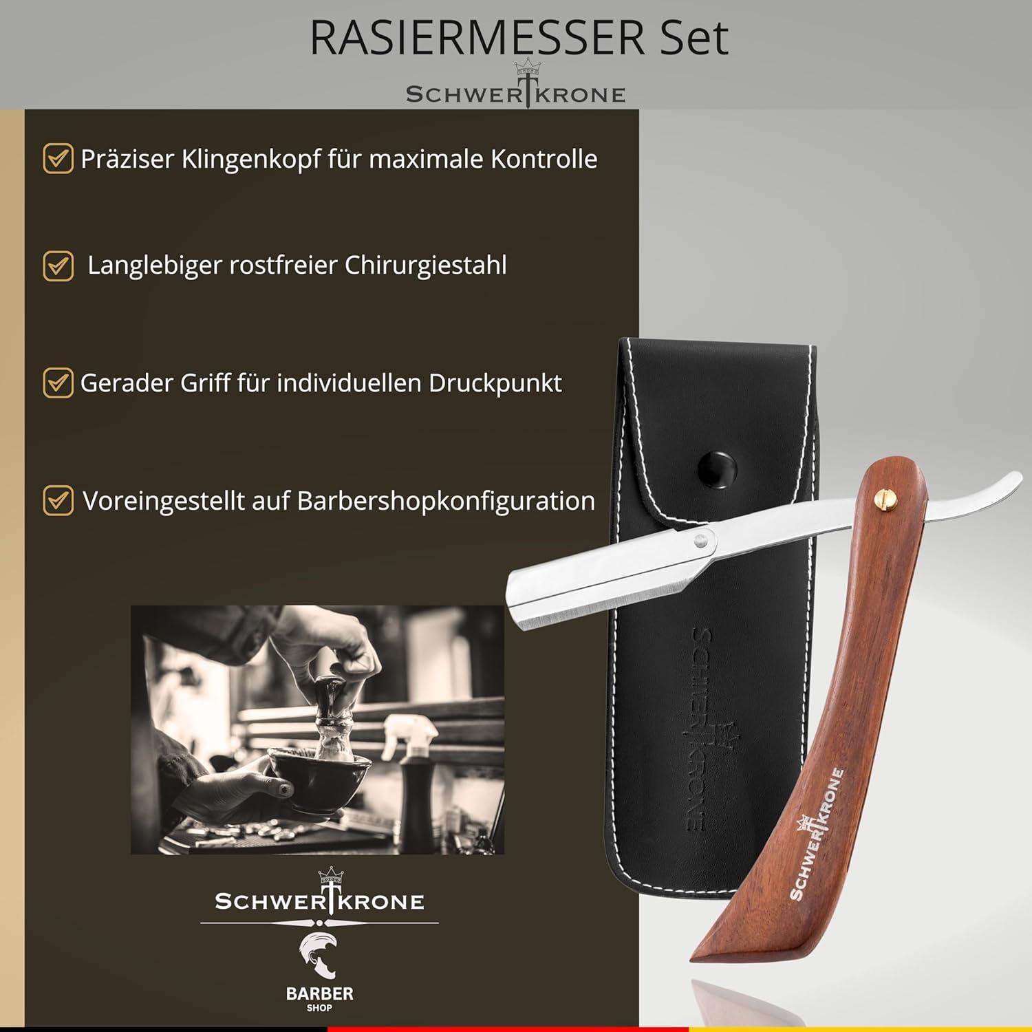 Sword Crown Razor Set - Wooden Handle 100 Derby Blades & Travel Bag ...