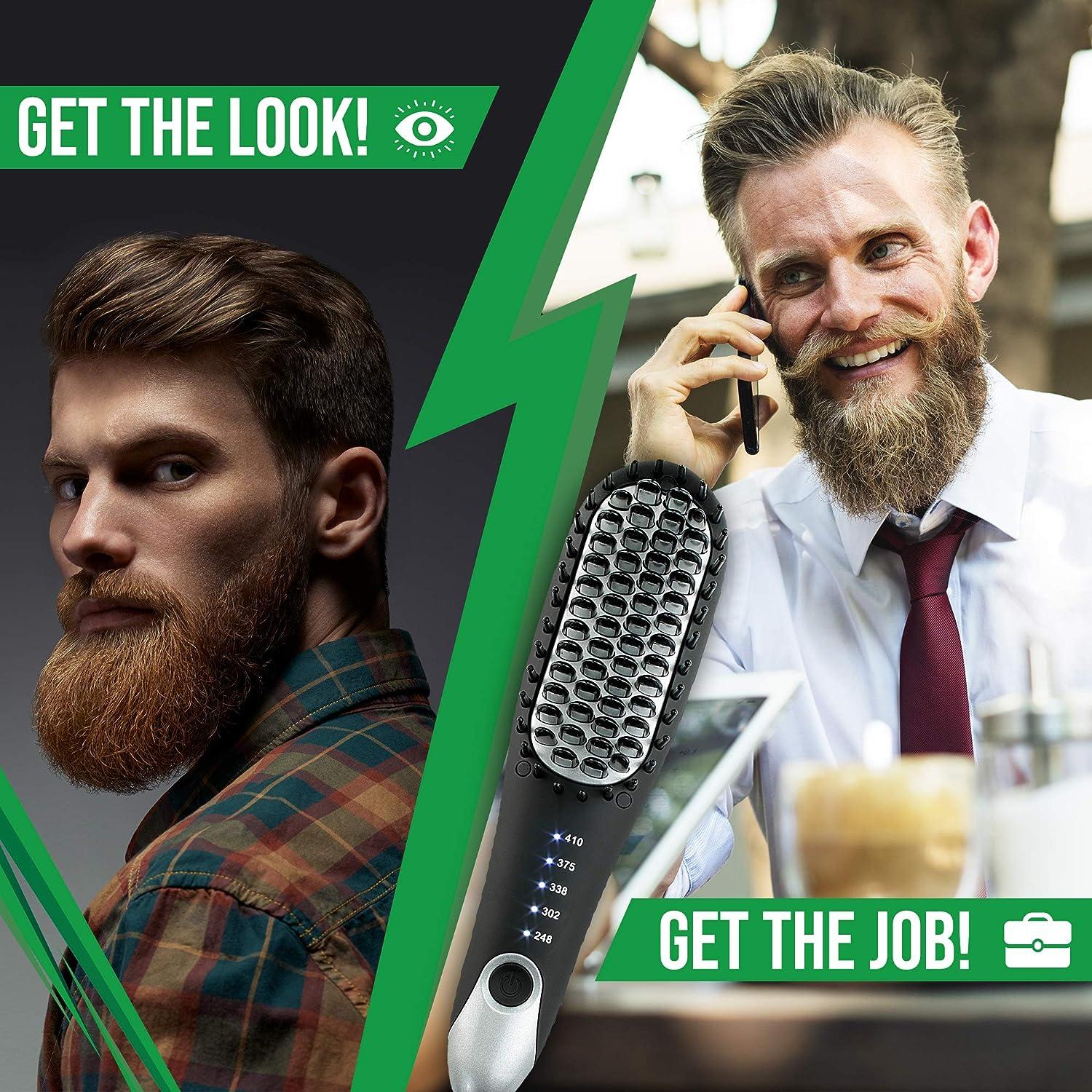 BEARDCLASS Premium Beard Straightener Comb - Fast Heating Electric ...