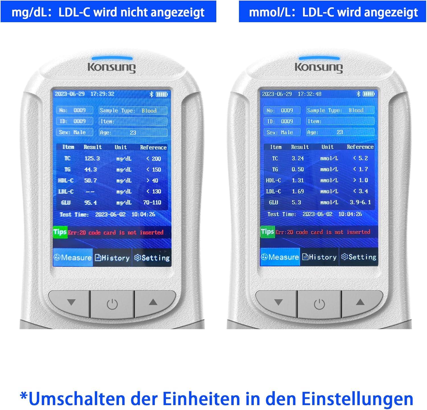 Cholesterol Measuring Device - 6-in-1 Analyzer with 40 Test Strips for ...