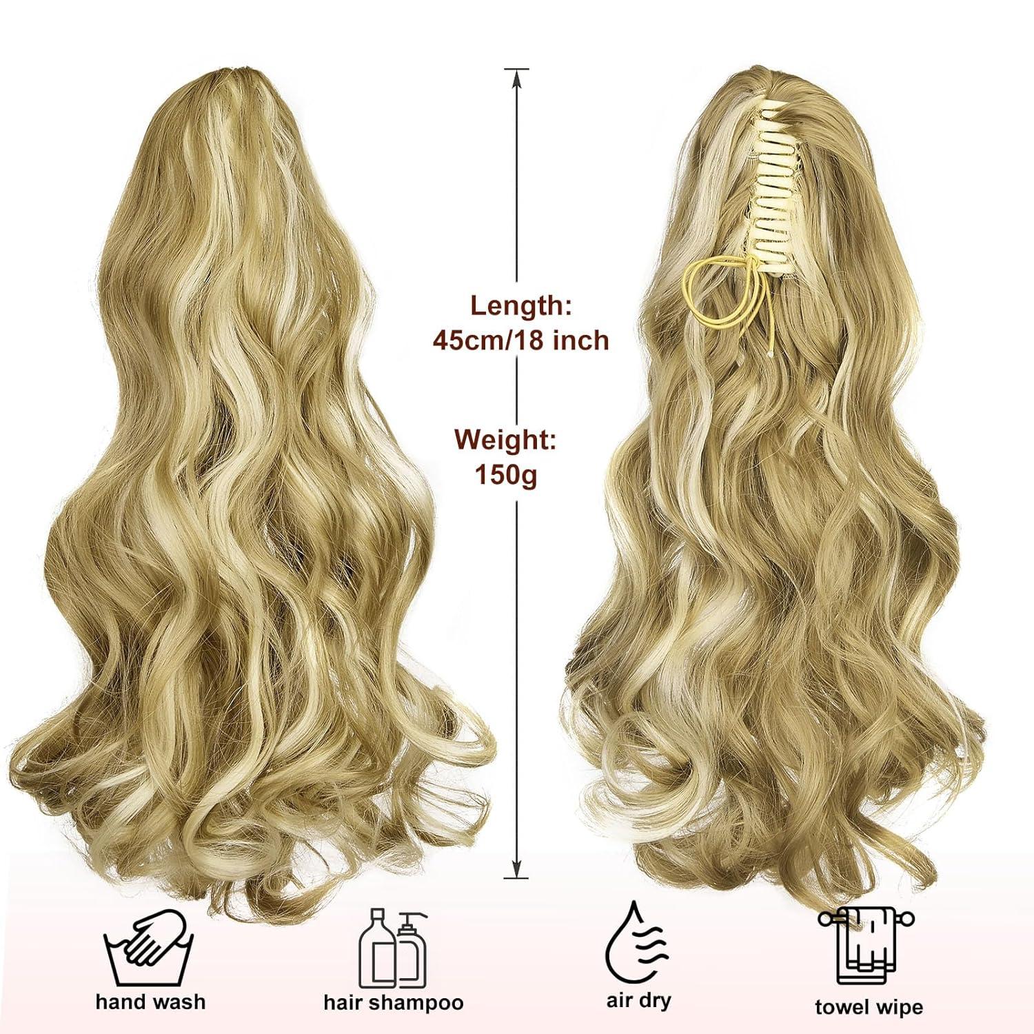 Shop Dcbaboo 45cm Wavy Ponytail Extension Sandy Blonde & Bleaching ...