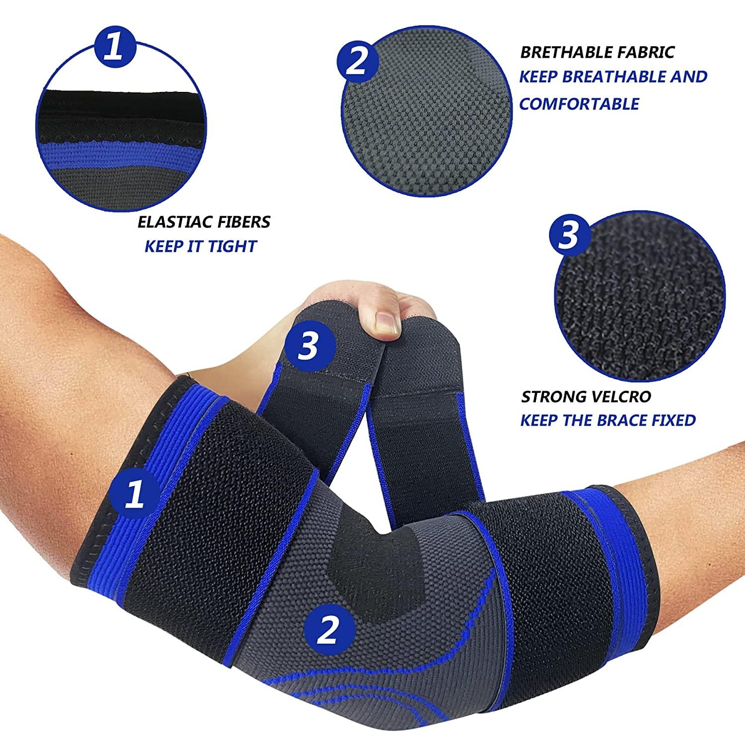 HENGZEY Dual-Bind Tennis Elbow Brace - Large Compression Sleeves for ...
