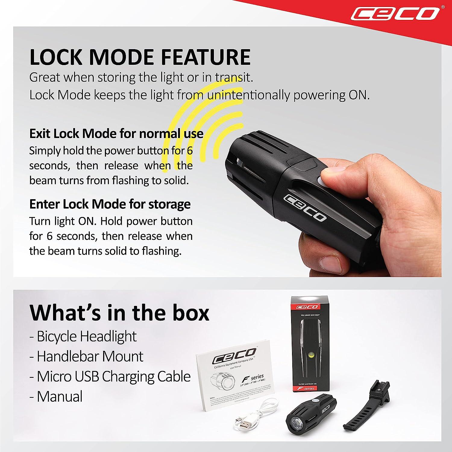CECO-USA 1200 Lumen USB Rechargeable Bike Light | Waterproof & Impact ...