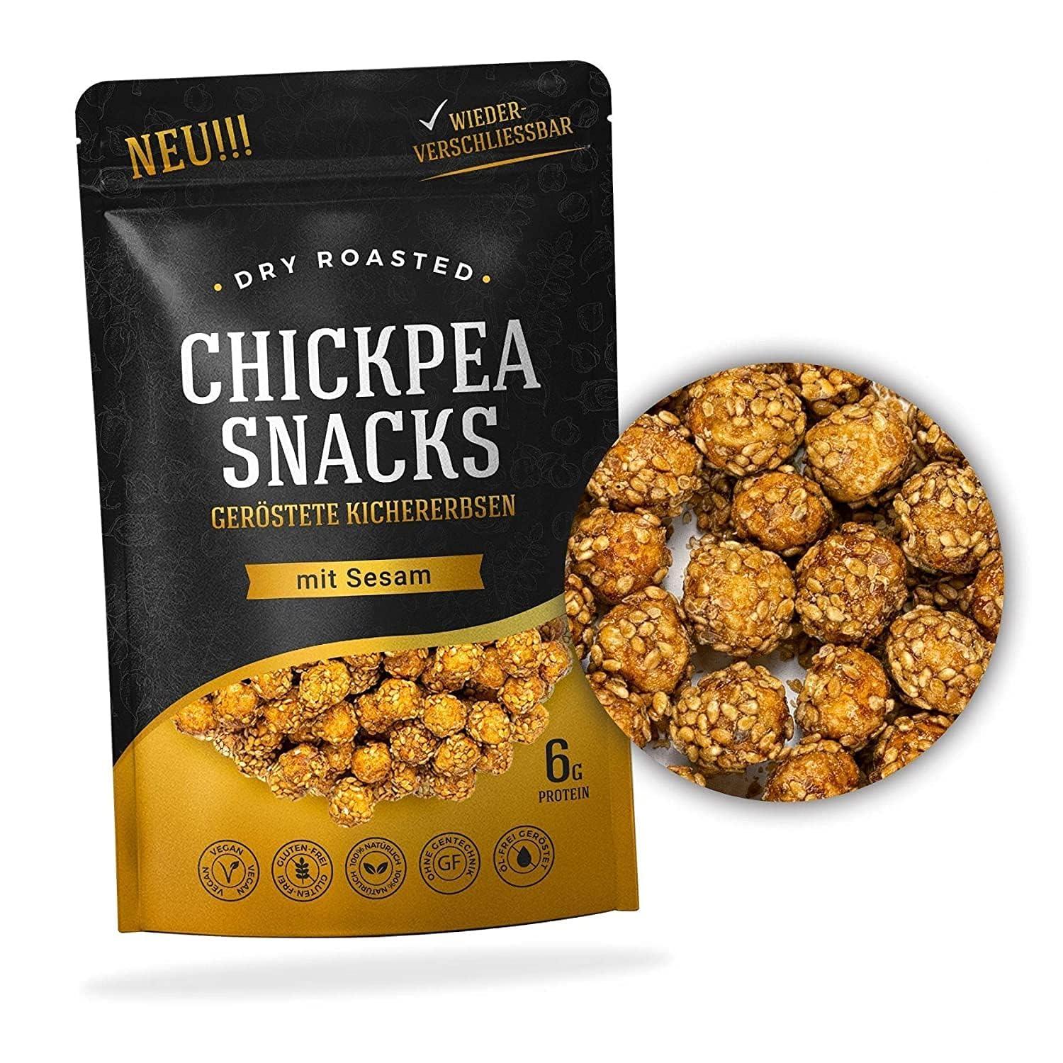 Crispy Roasted Chickpea Snacks - Vegan Gluten-Free Protein-Rich - 150g ...