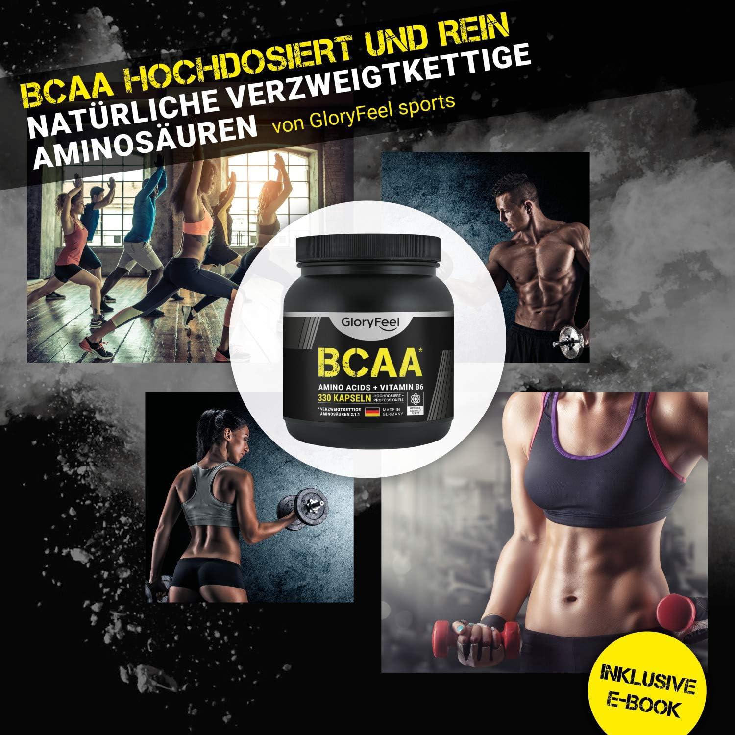 BCAA 330 Capsules - Essential Amino Acids with Vitamin B6 - Made in ...