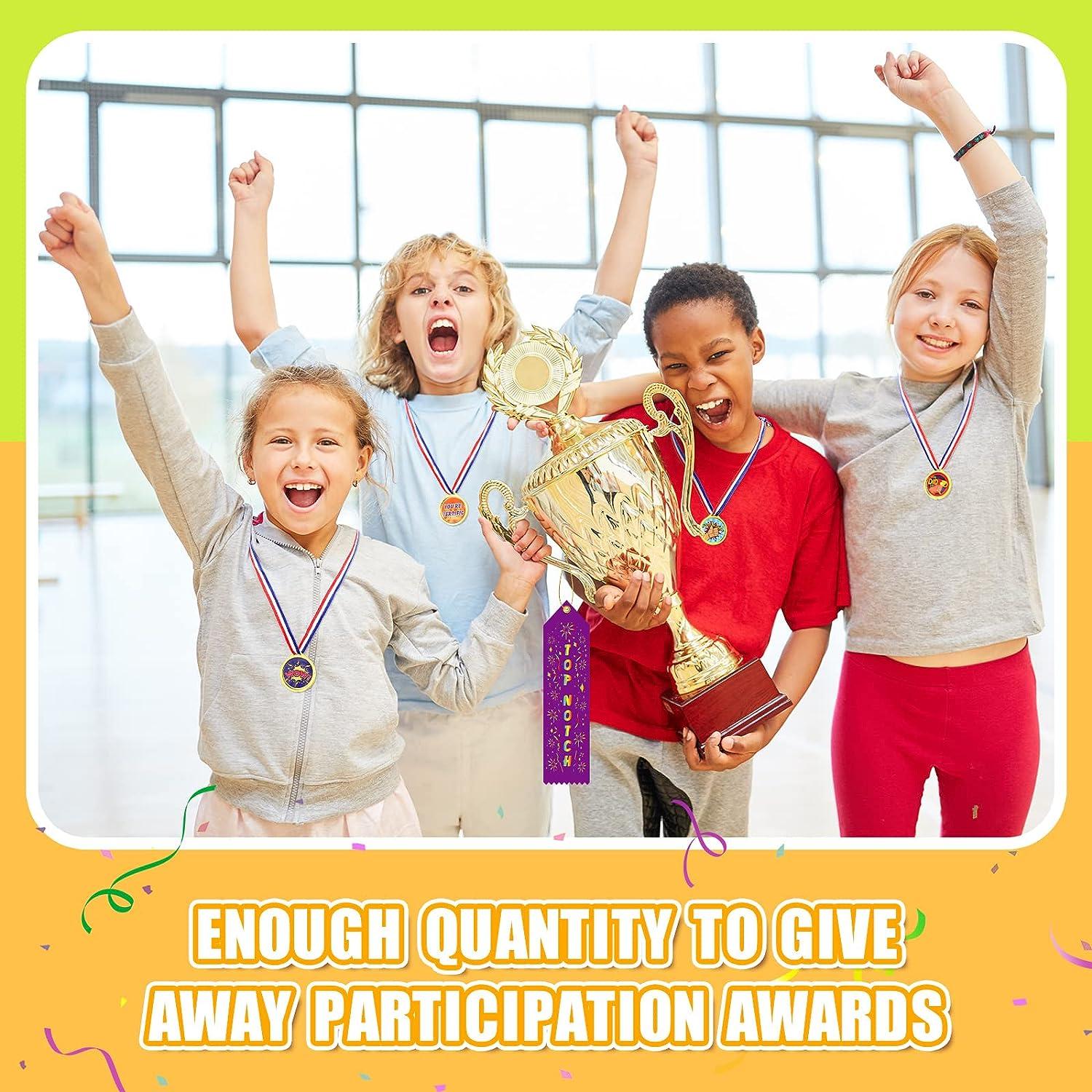 100 Pieces Winner Award Medal and Ribbons for Kids - Ideal for ...