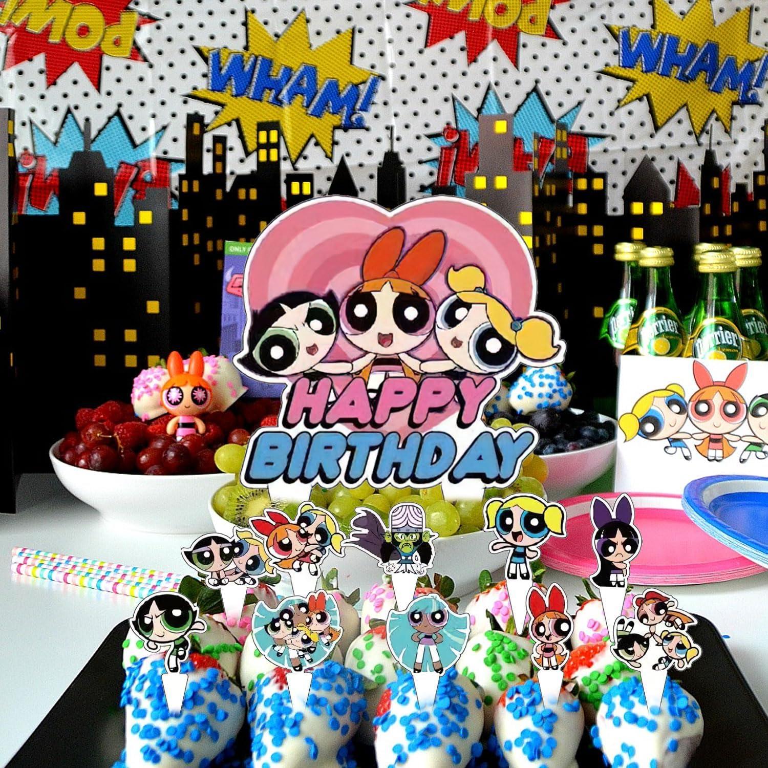 37Pcs Powerpuff Girls Party Cake&Cupcake Toppers for Birthday Party ...