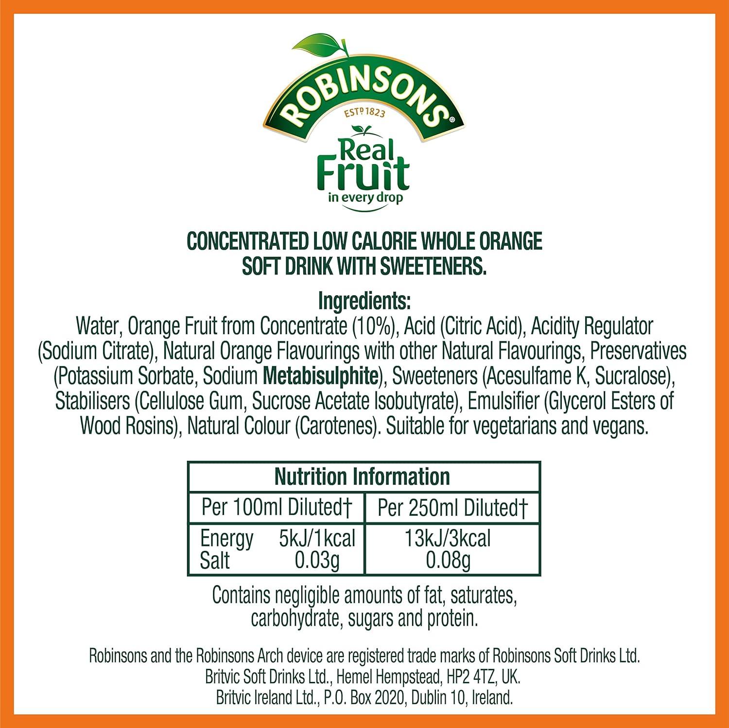 Robinsons Orange Squash 1L: Refreshing Citrus Drink for Hydration and ...