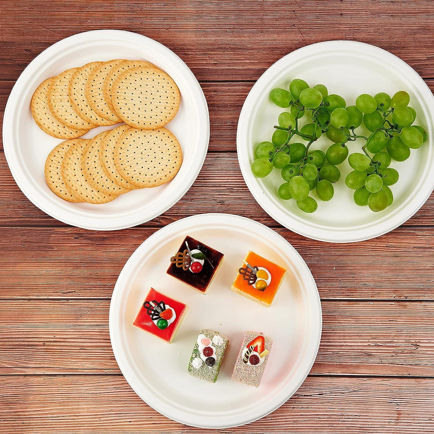 Vplus 150 Pack Compostable 10 inch Paper Plates - Biodegradable Eco ...