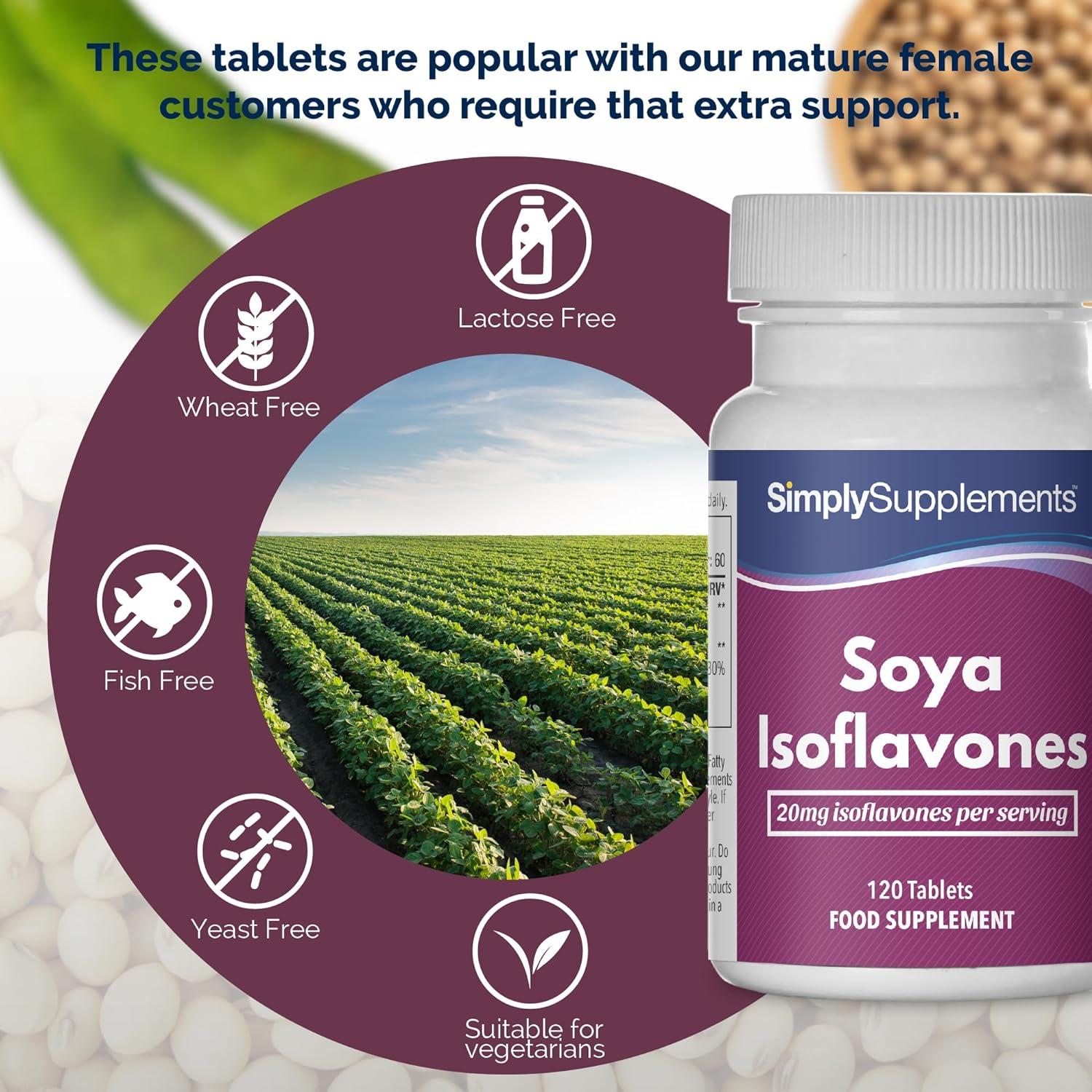 Soya Isoflavones Tablets with Vitamin B6 for Hormonal Balance - 120 ...