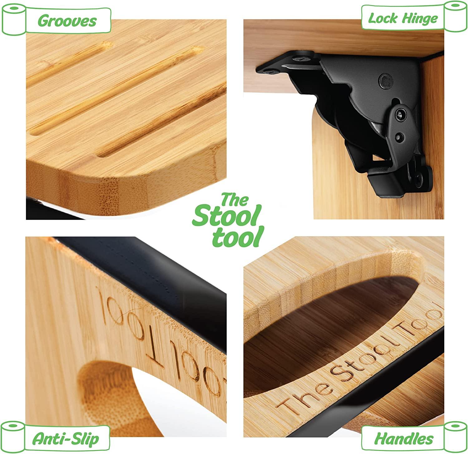 Modern Foldable Bamboo Toilet Stool for Adults & Kids | Non-Slip ...