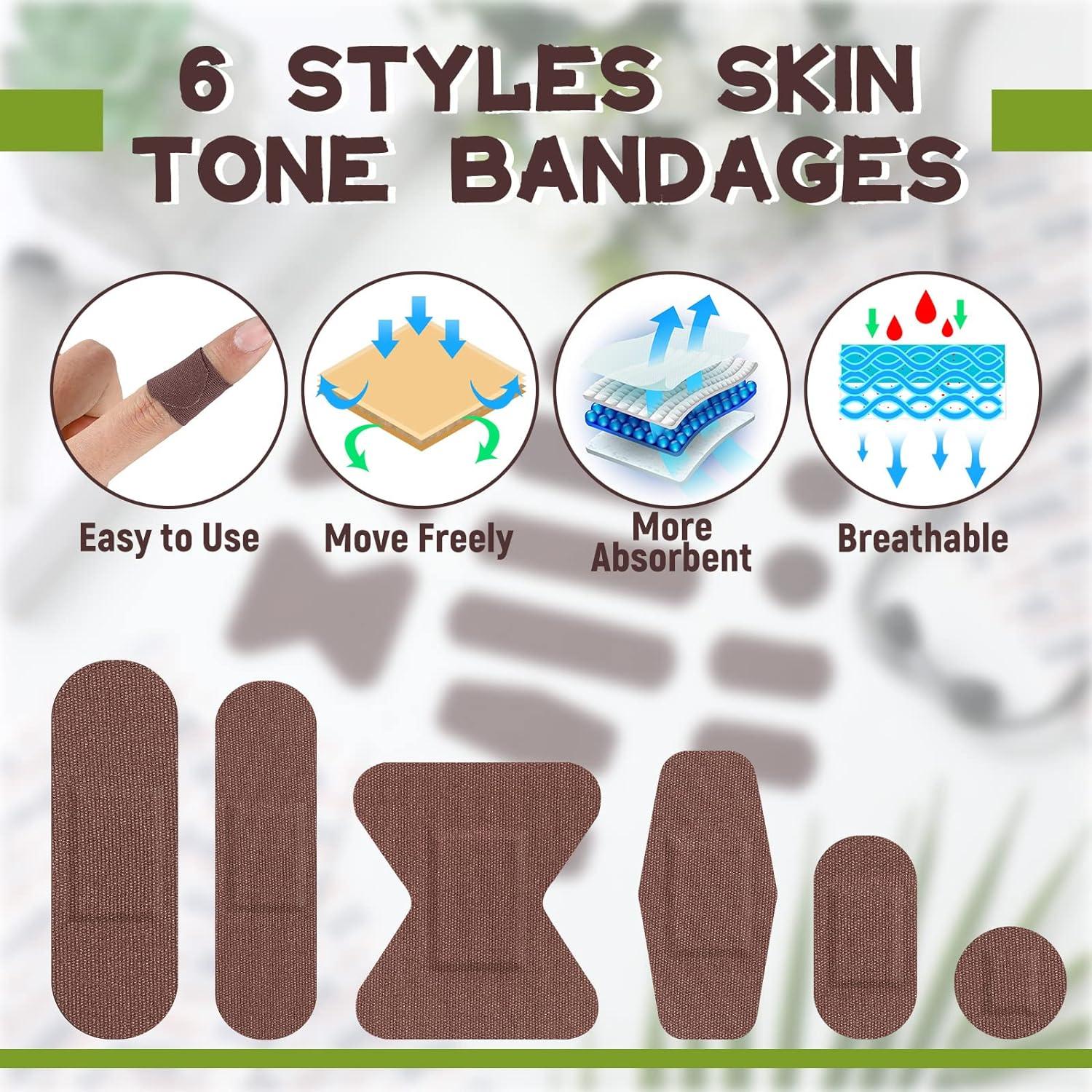 150 Pcs Skin Tone Fabric Bandages Variety Pack for Kids and Adults ...