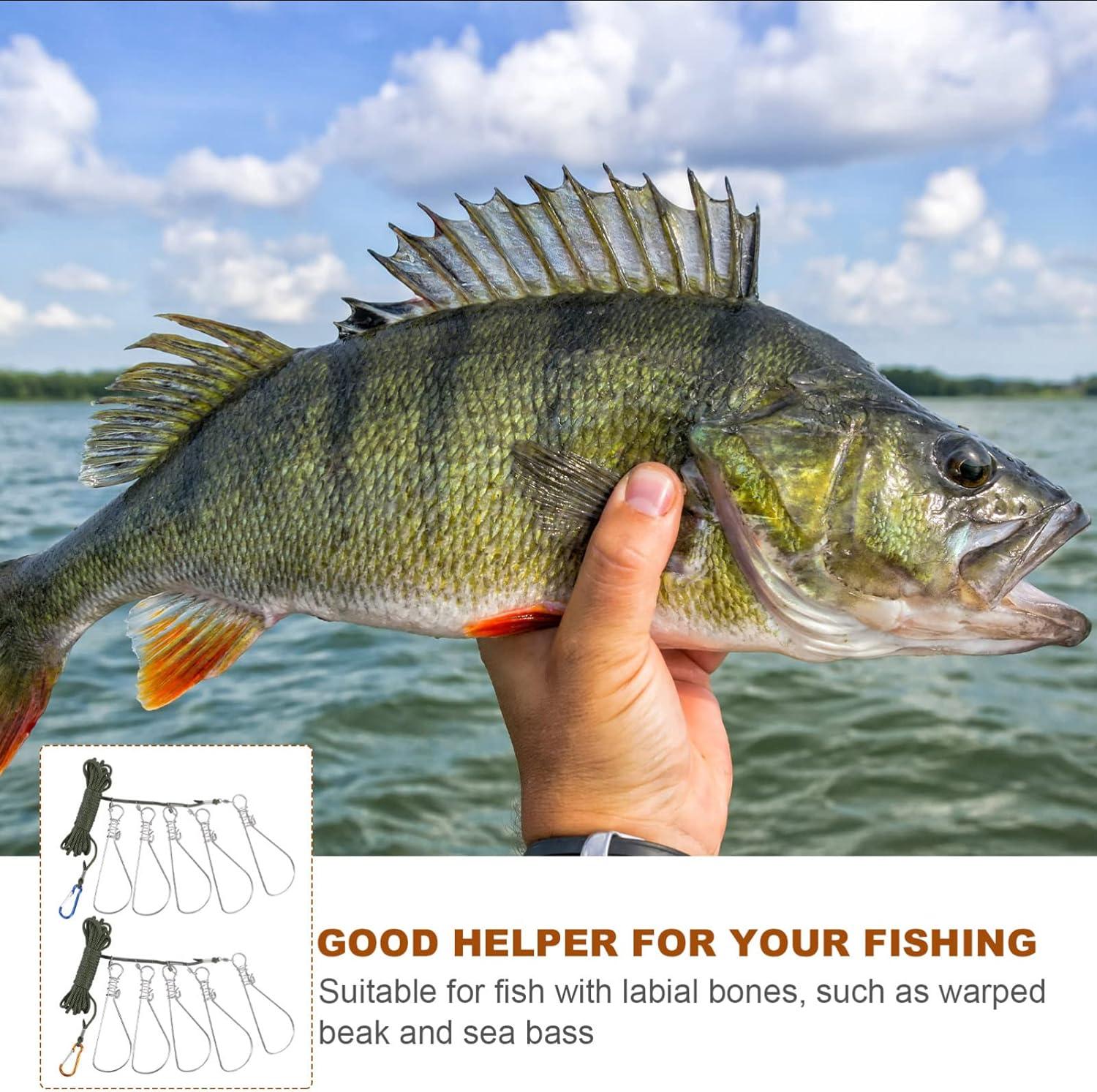 BESPORTBLE 2 Pack Stainless Steel Fishing Stringer Clip with Float and ...