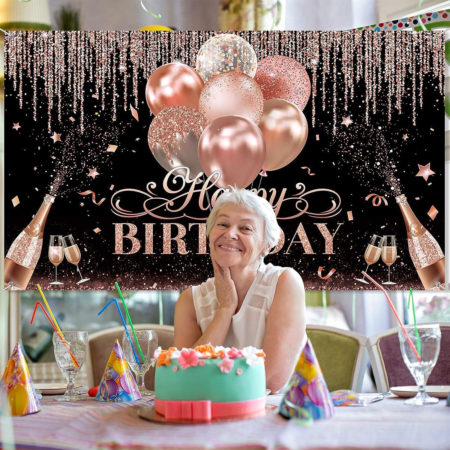 Glitter Balloon Birthday Party Decorations in Black, Silver, Rose Gold ...