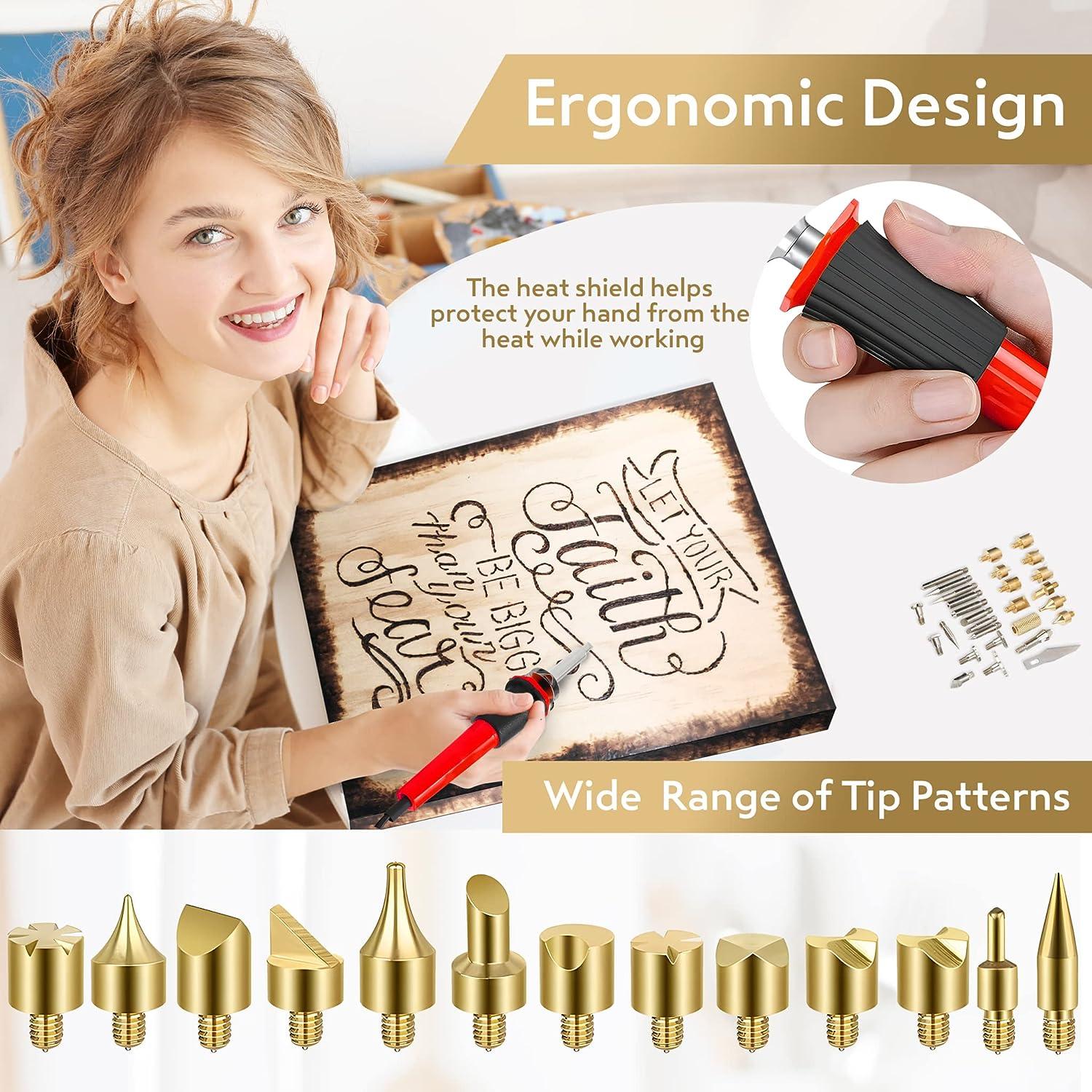 Woodland Home Pyrography Kit - Adjustable Temperature Pen with 27 Tips ...