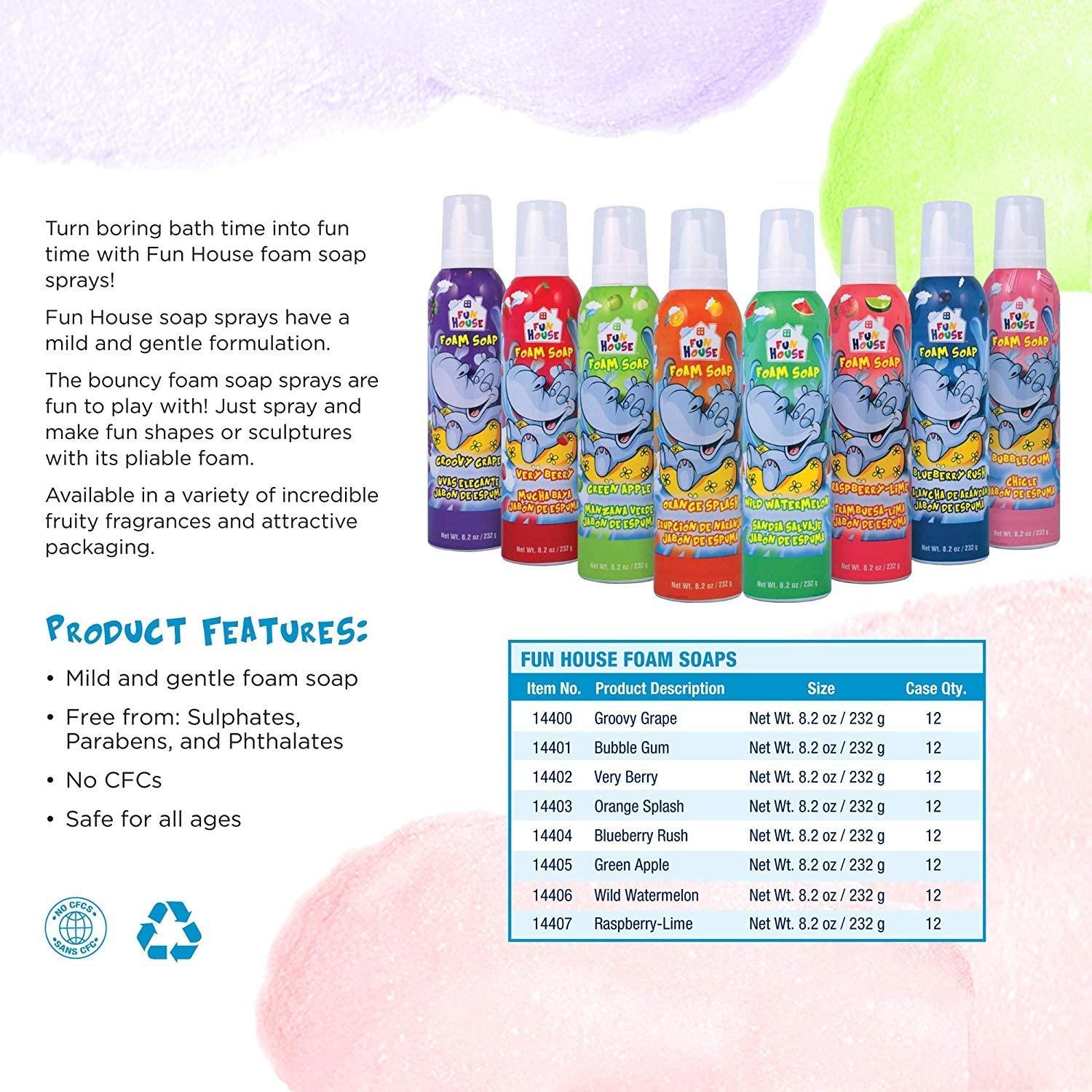 Fun House Kids Foam Soap Wild Watermelon & Bubble Gum 2 Pack - Gentle ...