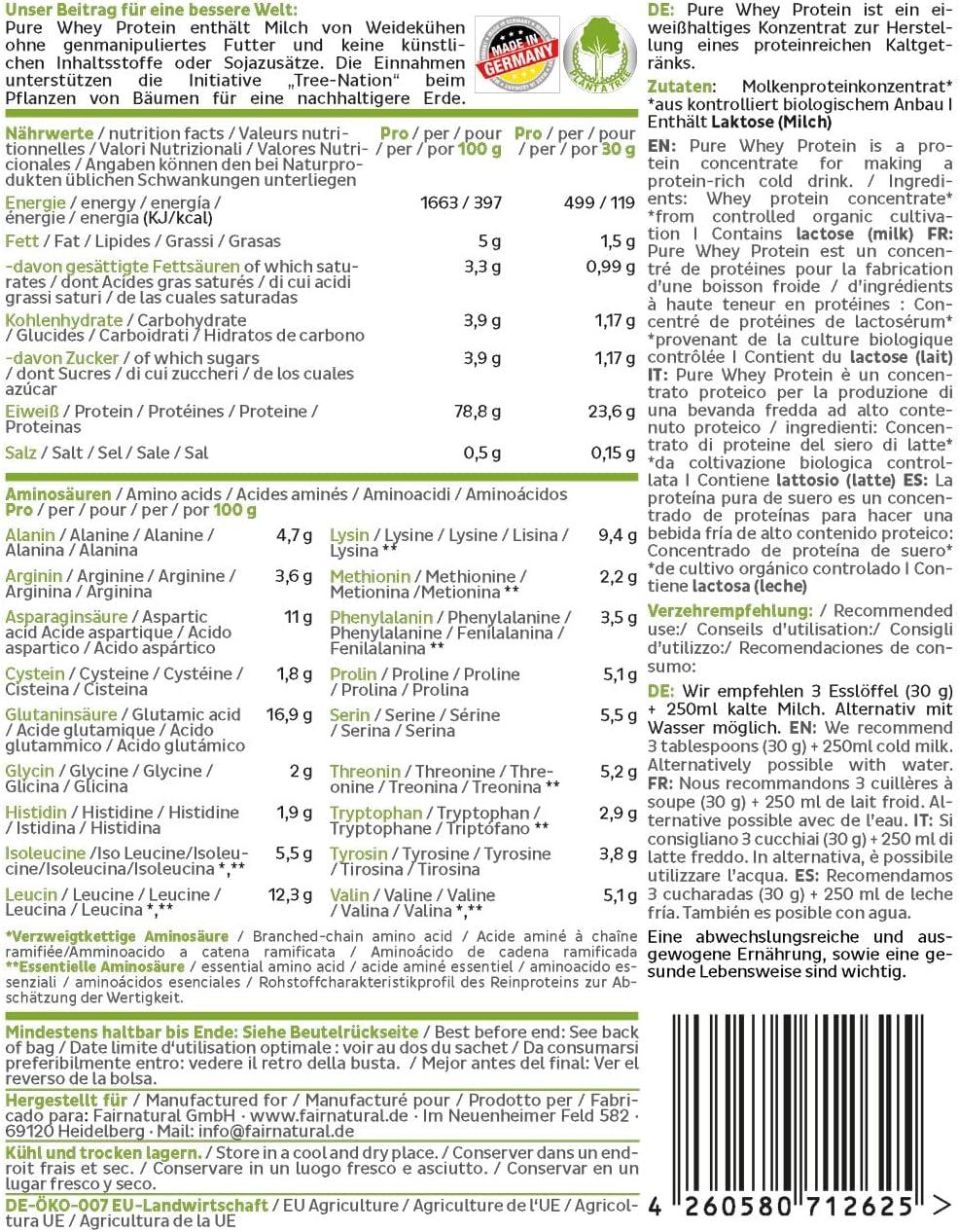 Organic Whey Protein Powder - Neutral Flavor No Additives 600g - Sugar ...