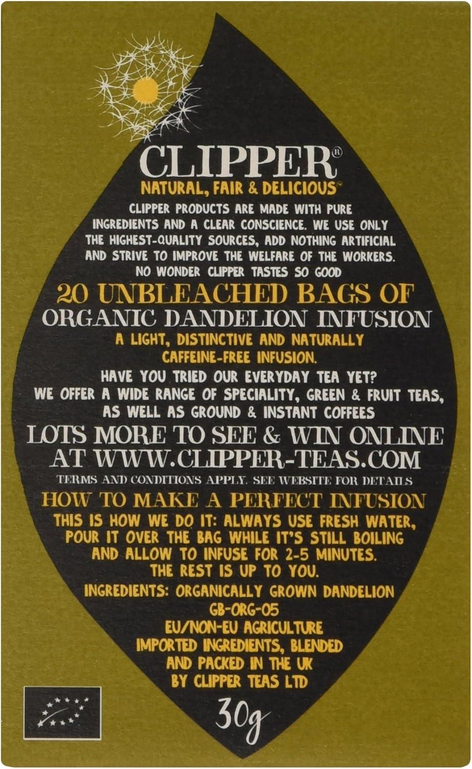 Clipper Organic Infusion Dandelion 20 Tea Bags 30g | Buy Now with ...