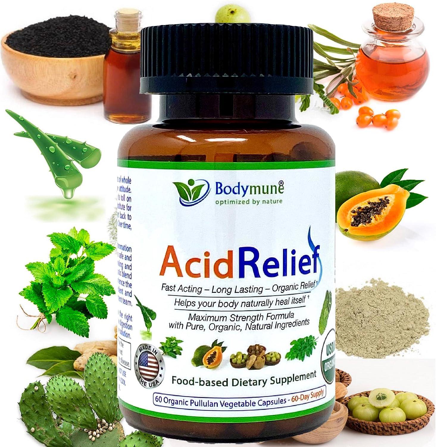 Bodymune AcidRelief Organic Supplement for Acid & Indigestion Relief ...