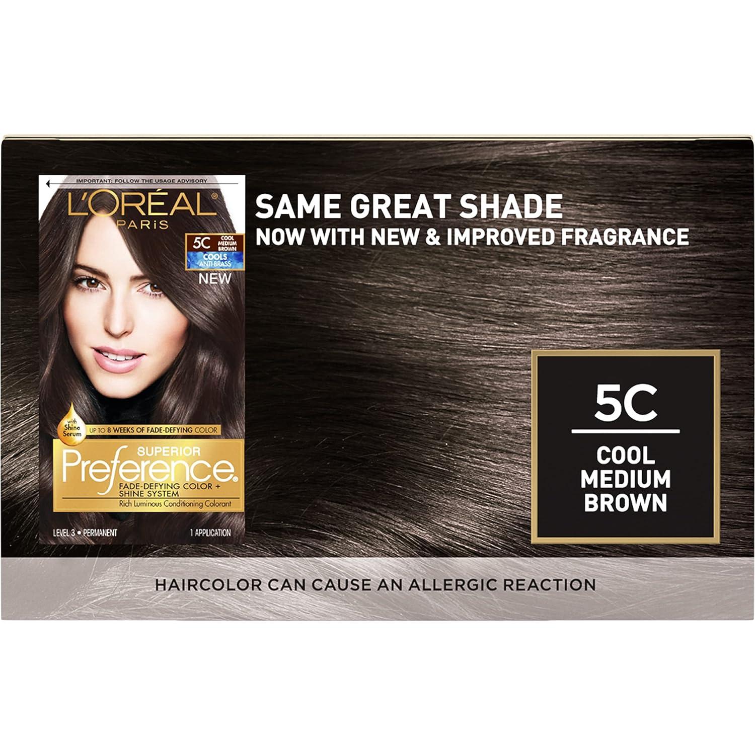 L'Oreal Paris Superior Preference 5C Cool Medium Brown Hair Dye - Fade ...