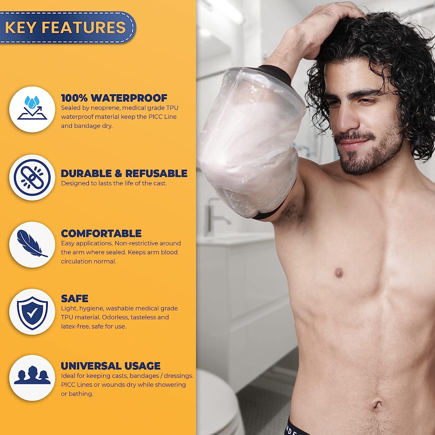 EXQUISITO PICC Line Shower Cover | Reusable Sleeve for Elbow Wound ...