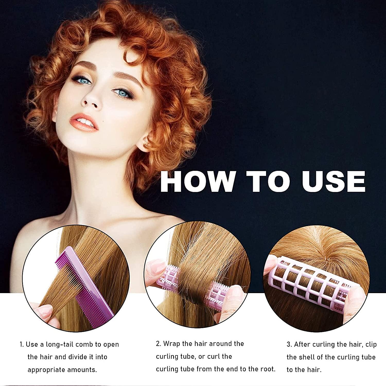 50 Piece Snap On Hair Roller Set with Pintail Comb - No Heat Curlers ...