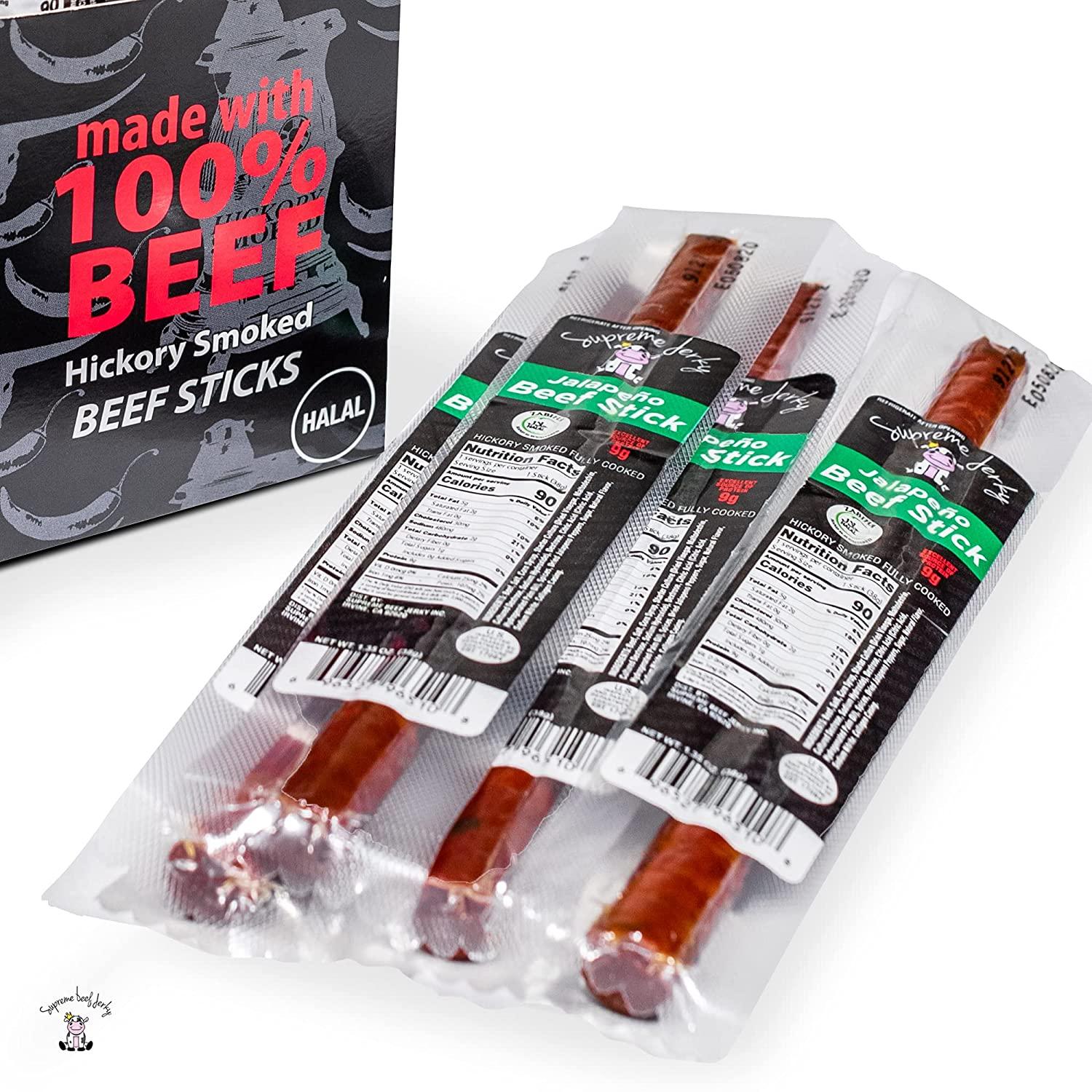 Supreme Zabiha Halal Beef Jerky Sticks 16 Count - Hand Crafted Meat ...