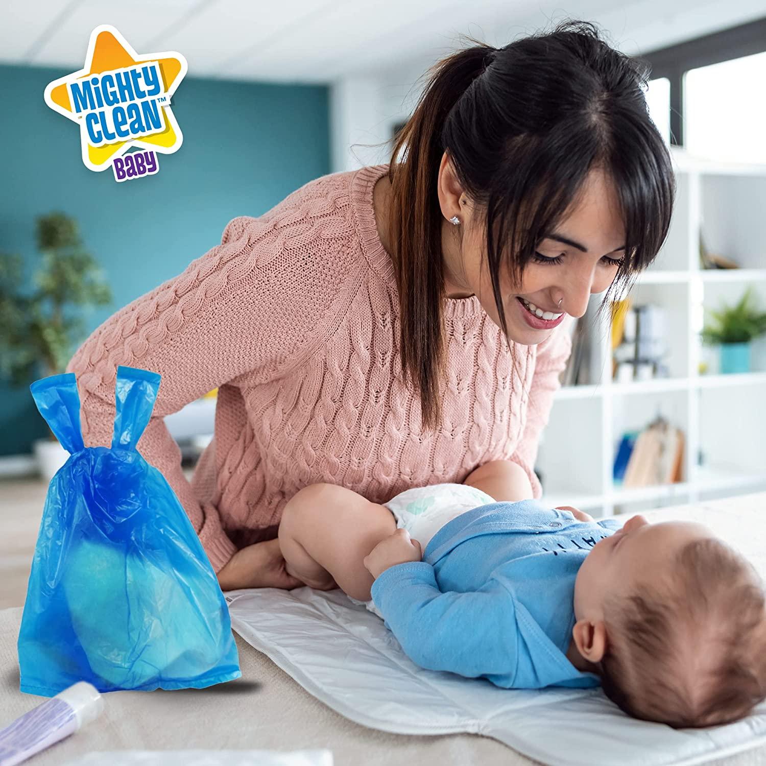 Mighty Clean Baby Disposable Diaper Bags with Light Powder Scent 300 ...