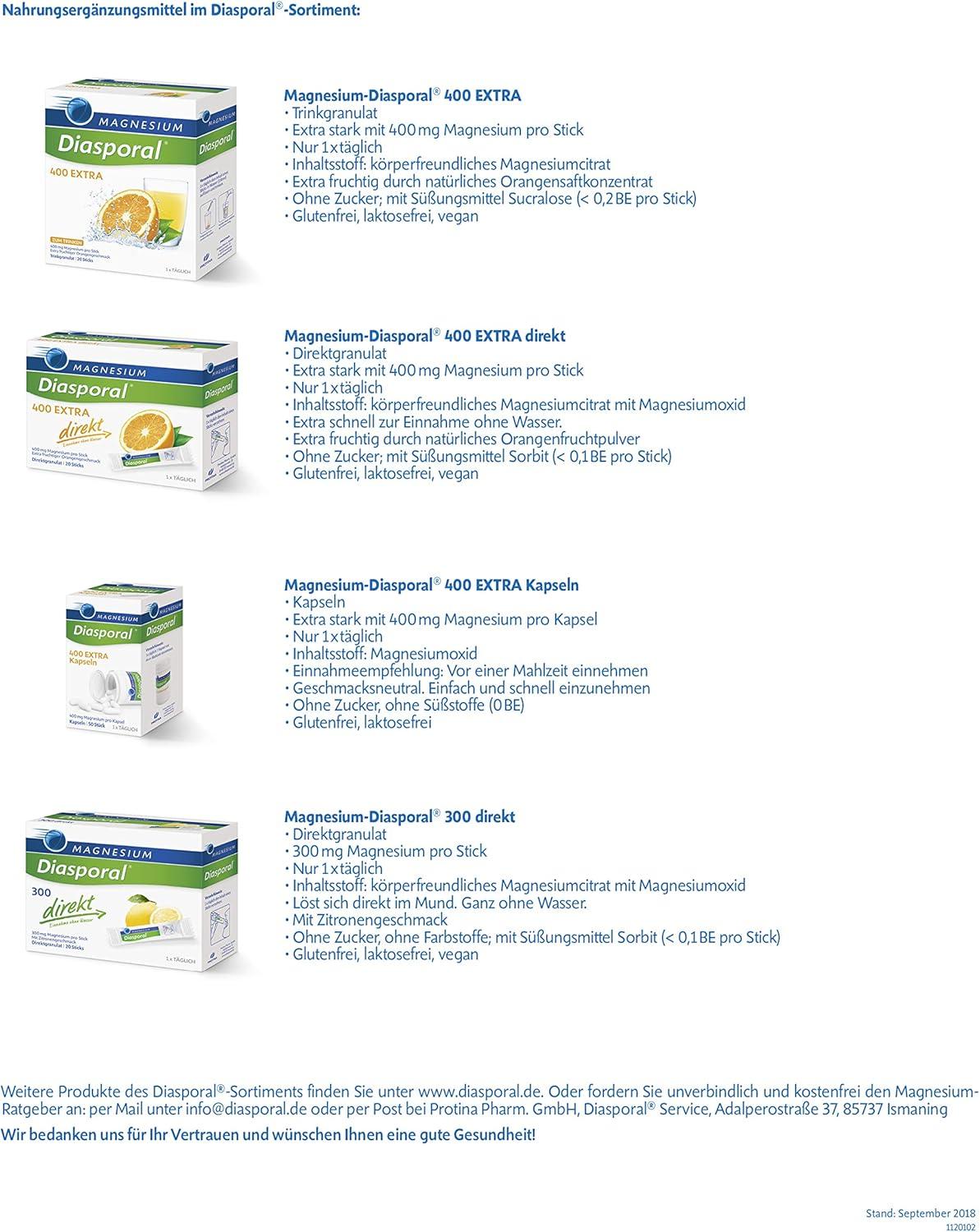 Buy Magnesium Diasporal 400 Extra - Pure Magnesium Citrate Drinking ...