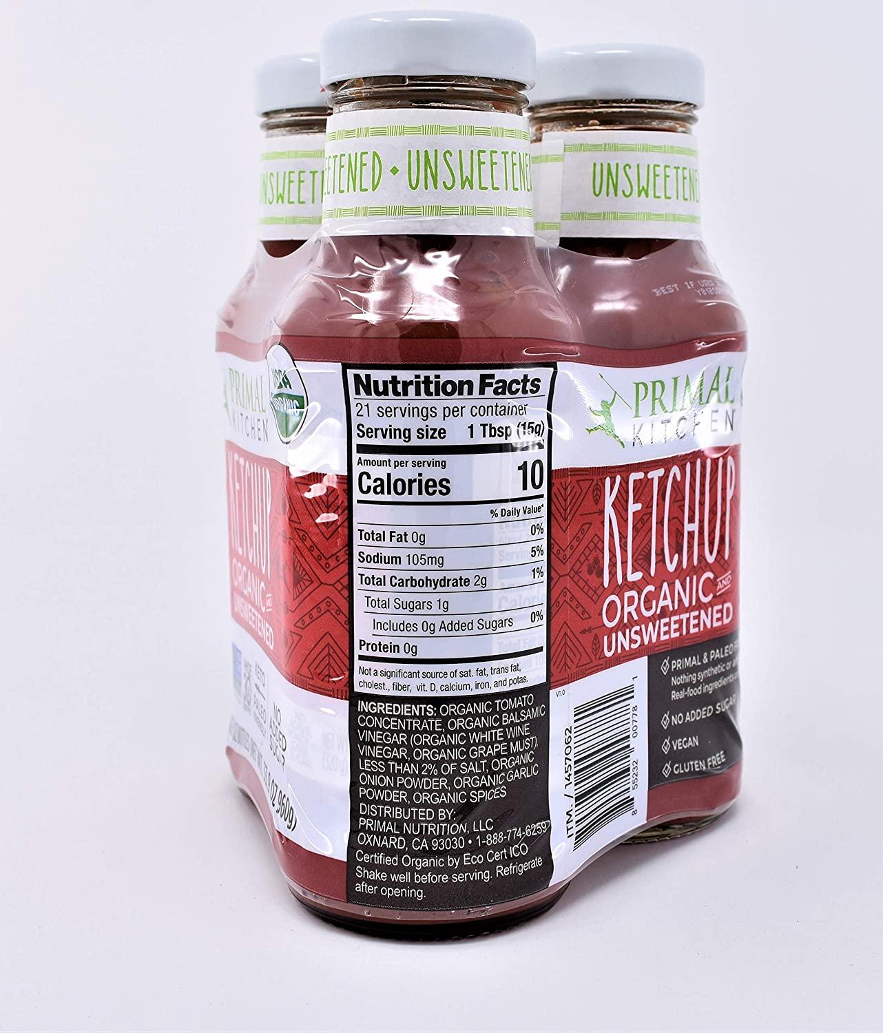 Primal Kitchen Organic Unsweetened Ketchup - 3 x 11.3oz Bottles | Buy Now with Express ...