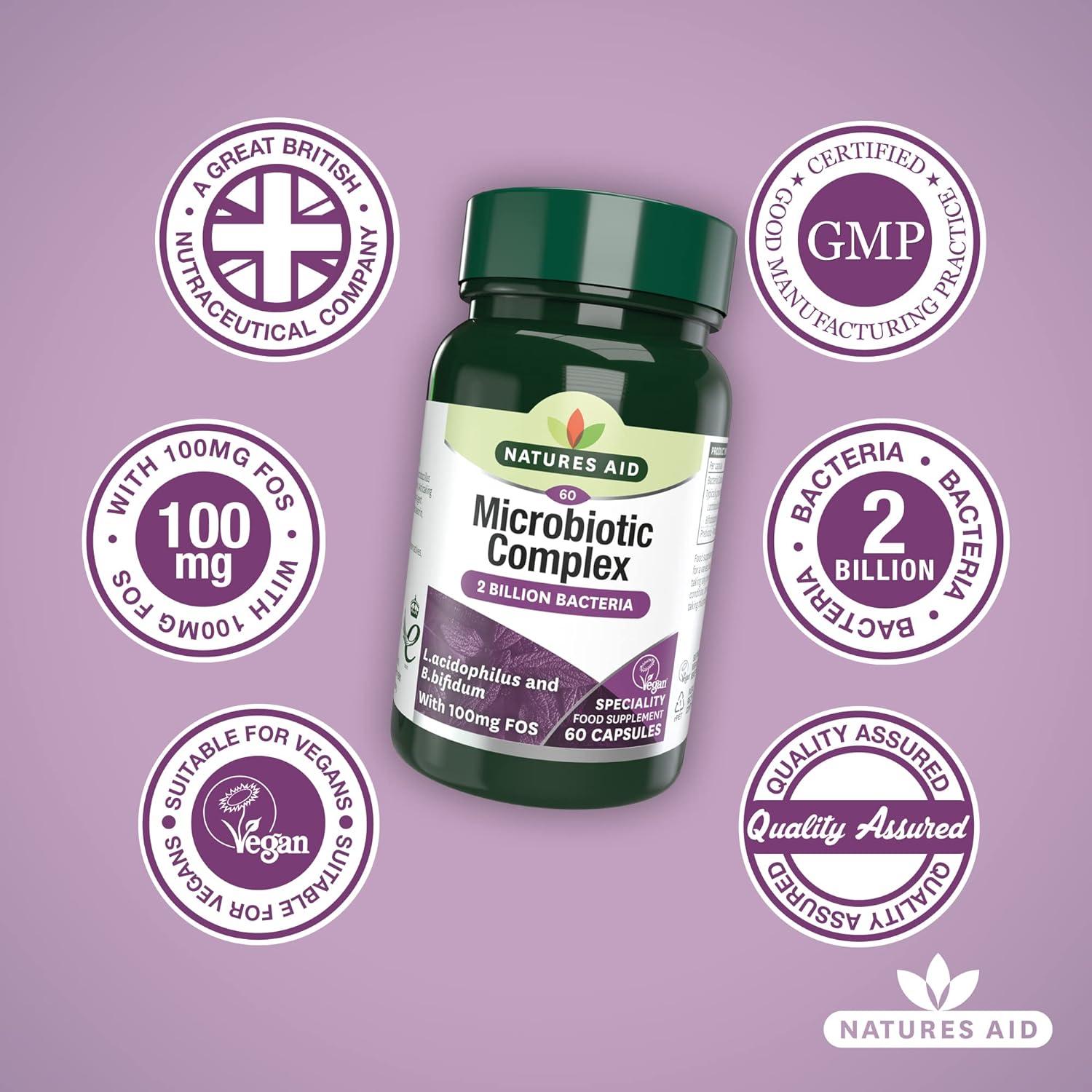 Natures Aid Microbiotic Complex | L.Acidophilus, Bifidus, FOS | Vegan | 60 Capsules | Buy Now ...
