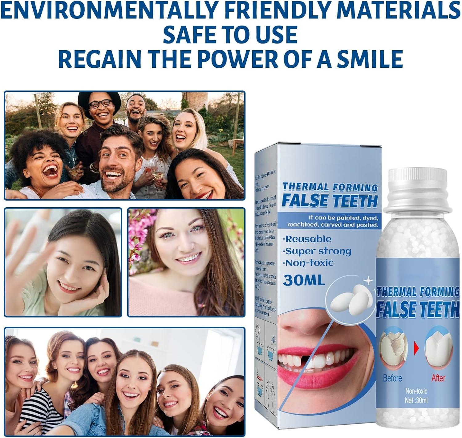 Temporary Tooth Repair Set - 2 Bottles of Thermal Adhesive Pearls for ...