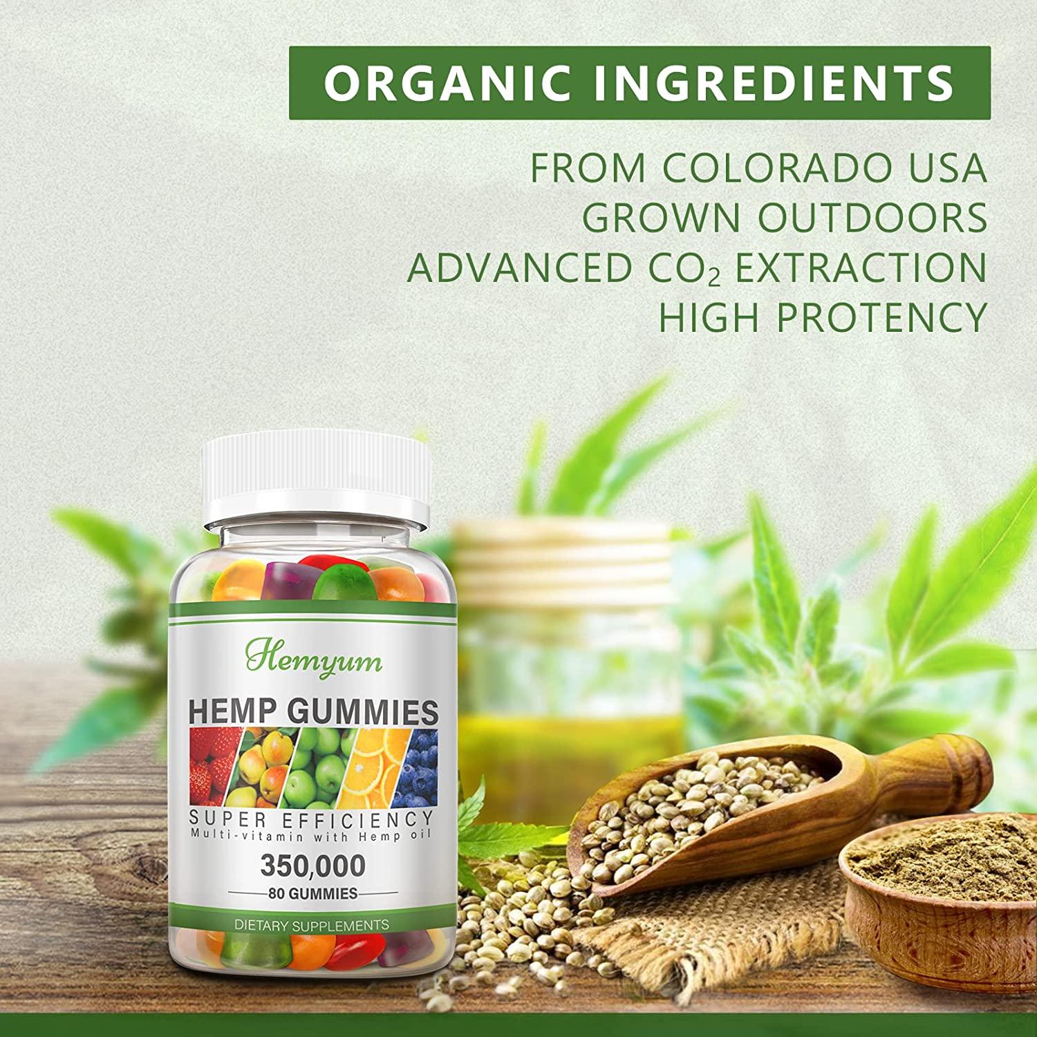 2-Pack Premium Hemp Gummies Extra Strength - Organic Fruity Gummy with ...